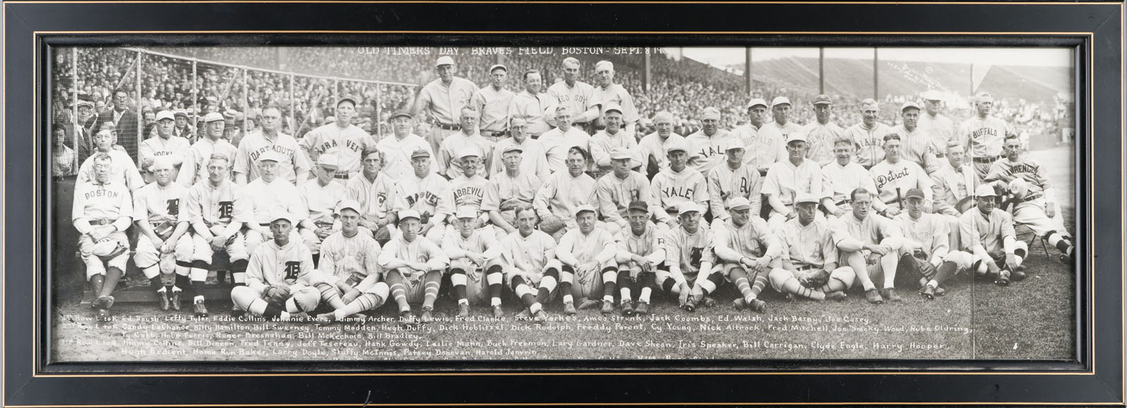 1930 Old Timers' Day Panoramic Photo with Cobb, Speaker, and Collins ...