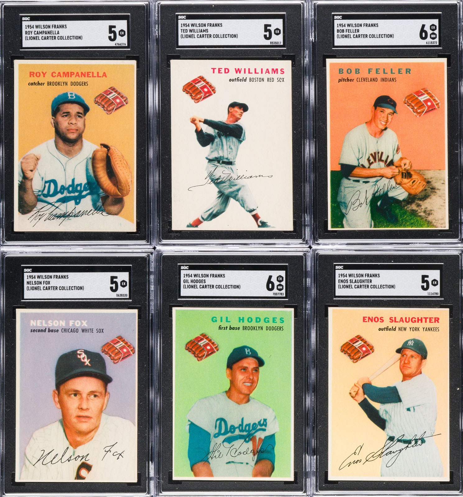 1954 Wilson Franks SGC-Graded Complete Set (20) - Ex-Lionel Carter ...