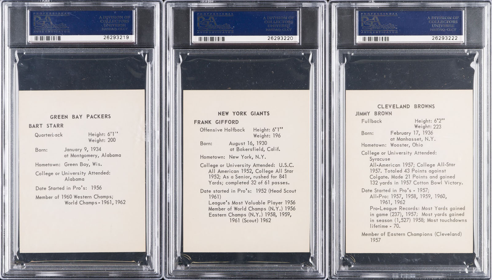 1963 Kahn's Wieners Football Complete Set (92) Including Jim Brown PSA NM 7 | REA Archive