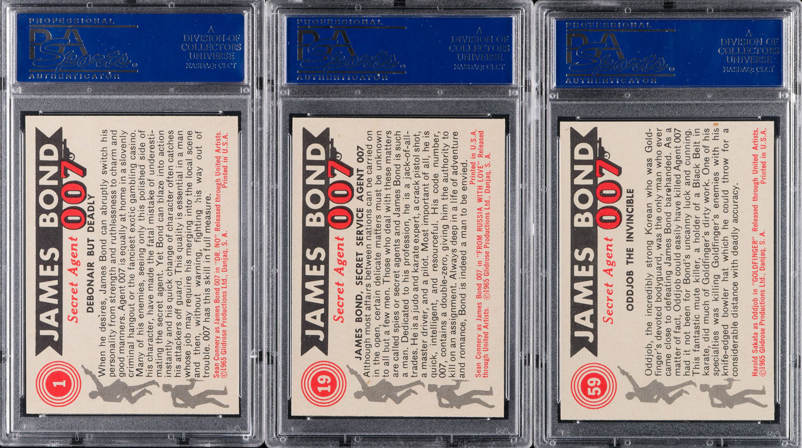 1965 Philadelphia "James Bond" PSA-Graded Complete Set (66) | REA Archive