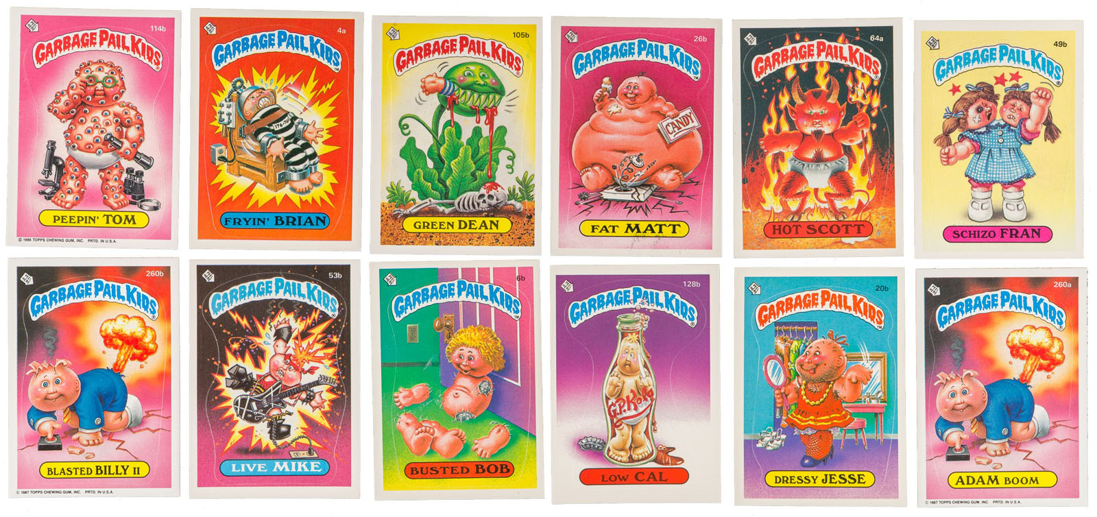 High-Grade 1985-1987 Topps Garbage Pail Kids Original Series 1-7 ...