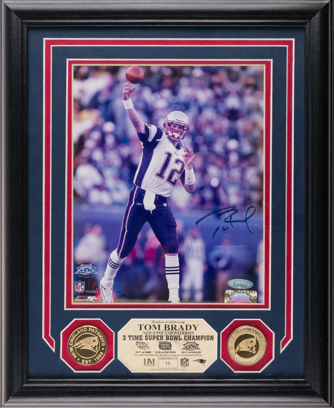 Tom Brady Signed and Inscribed Patriots Helmet and Signed Photograph ...