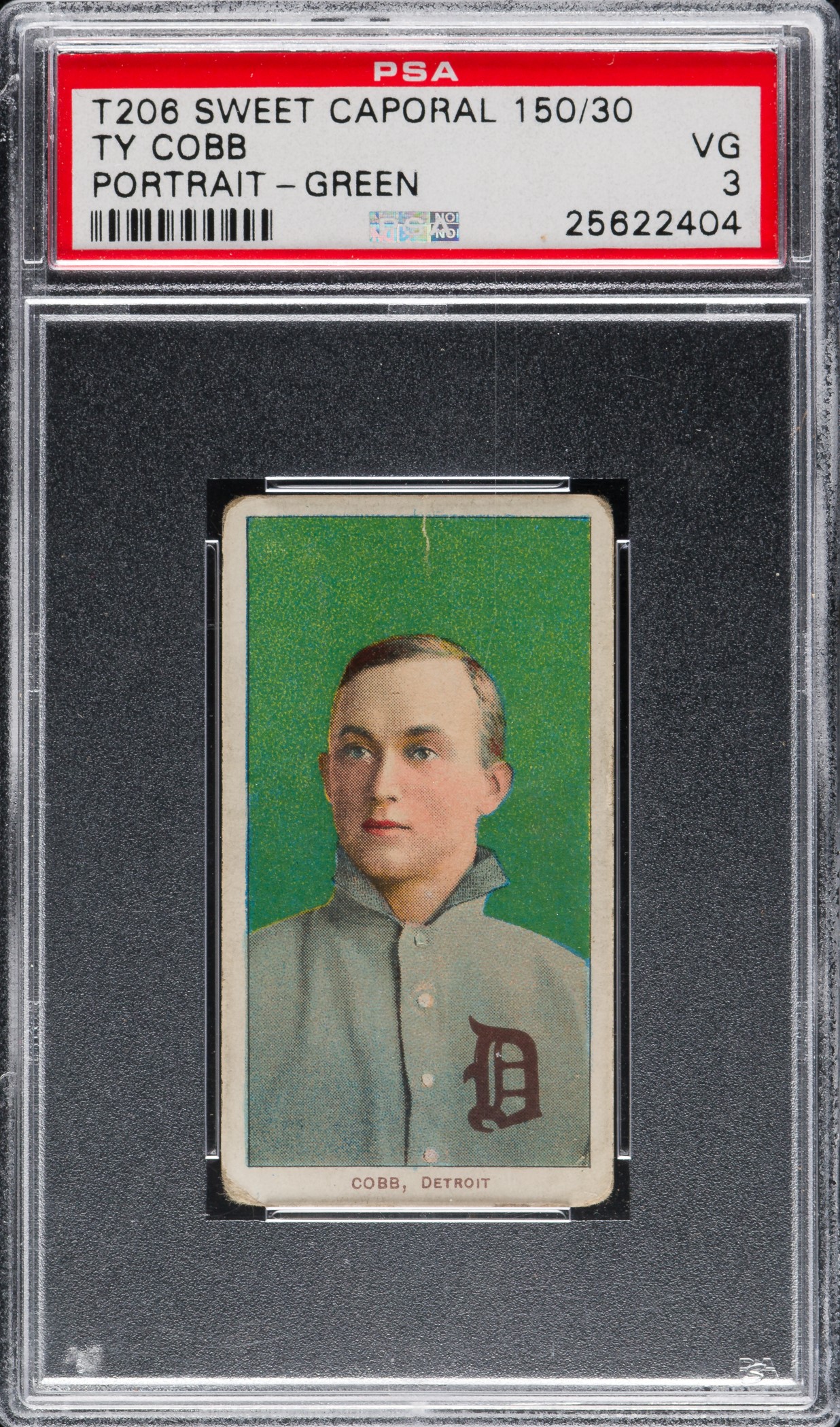 1909-1911 T206 White Border Ty Cobb Portrait Green Background PSA VG 3 ...