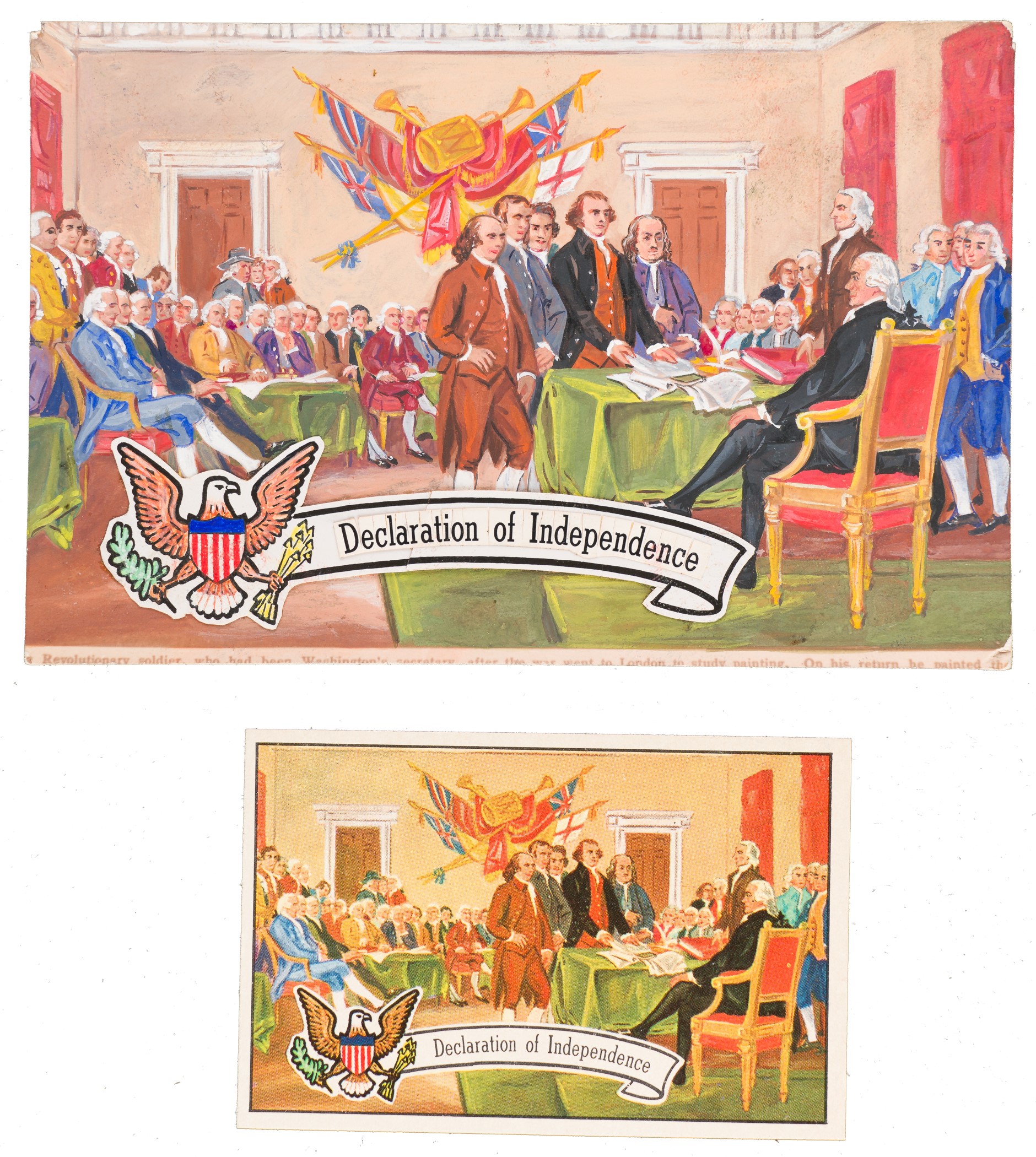 1956 Topps "U.S. Presidents" Original Card Artwork #2 Declaration of ...