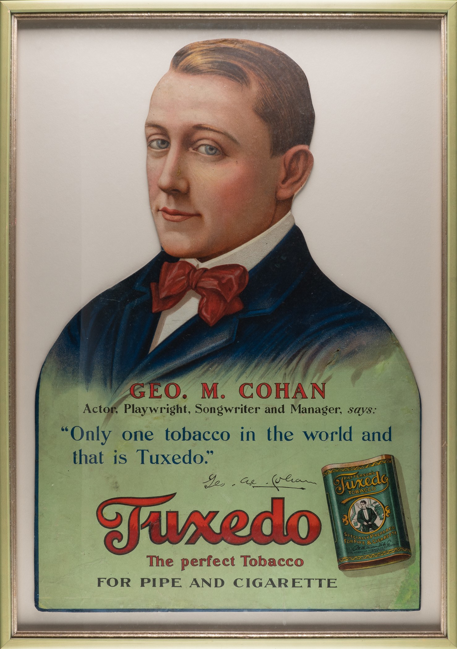 Circa 1910 George M. Cohan Tuxedo Tobacco Die-cut Advertising Display ...