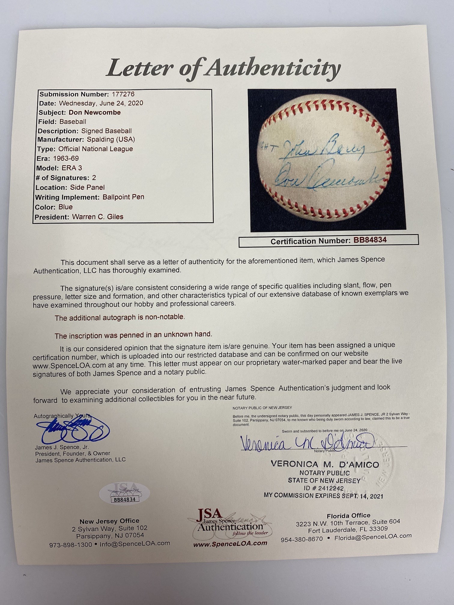 Jackie Robinson and Don Newcombe "Happy Felton's Knot-Hole Gang" Signed ...