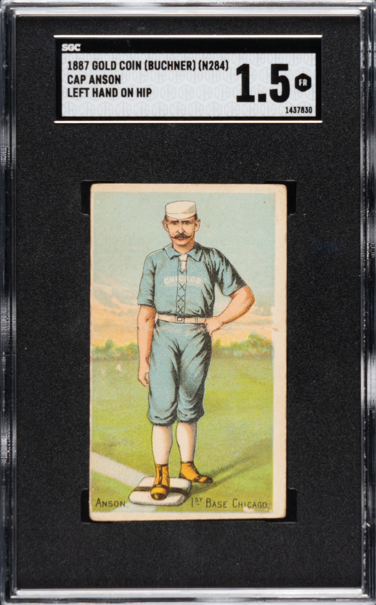 1887 N284 Buchner Gold Coin Cap Anson Left Hand On Hip | REA Archive