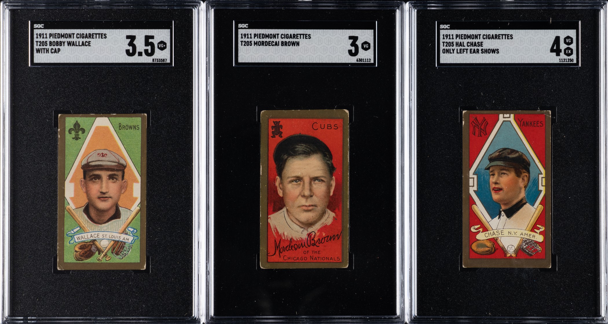 1911 T205 Gold Border Partial Set (126/208) Plus 65 Duplicates ...