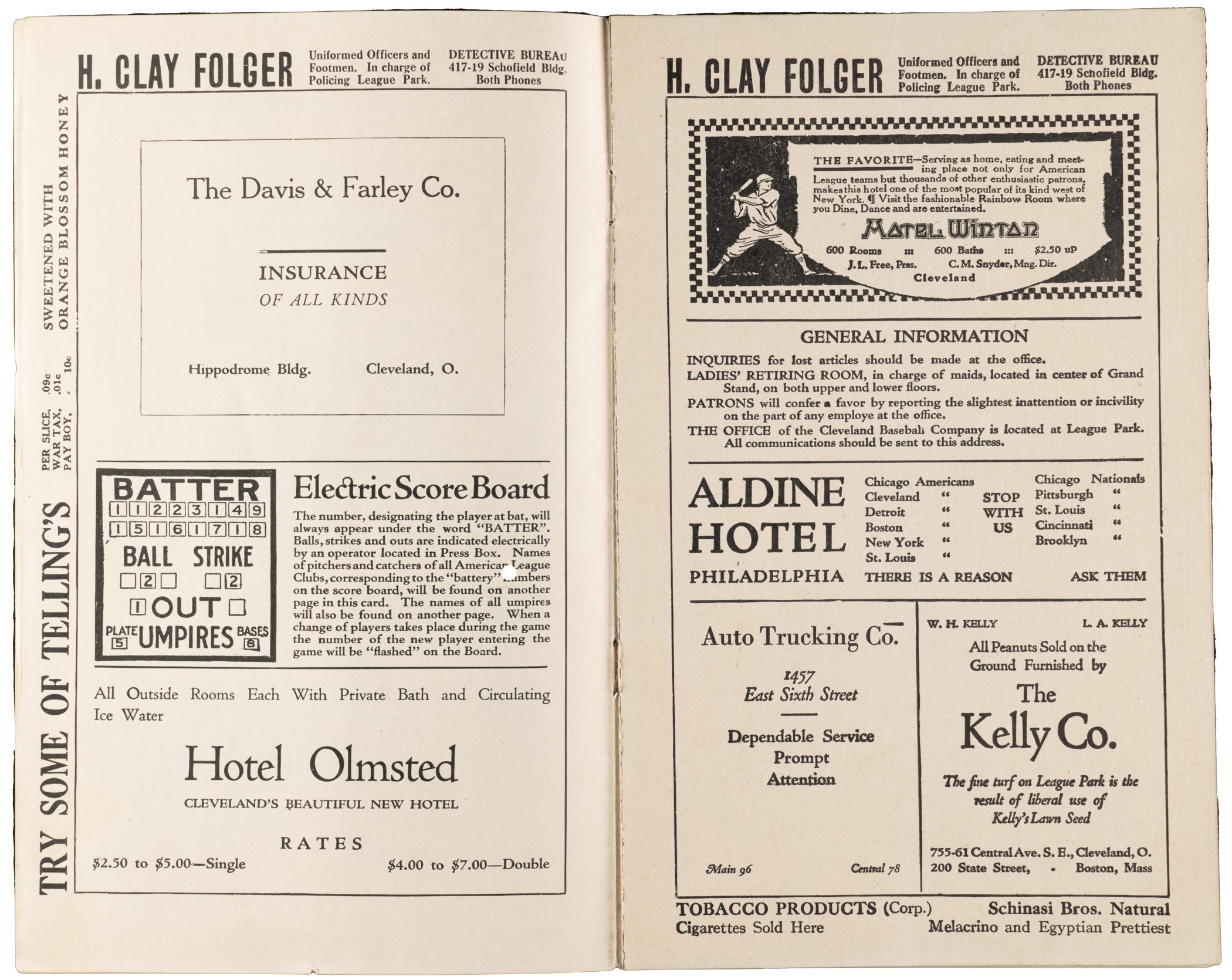 1920 Cleveland Indians (vs. Brooklyn Robins) World Series Program | REA ...