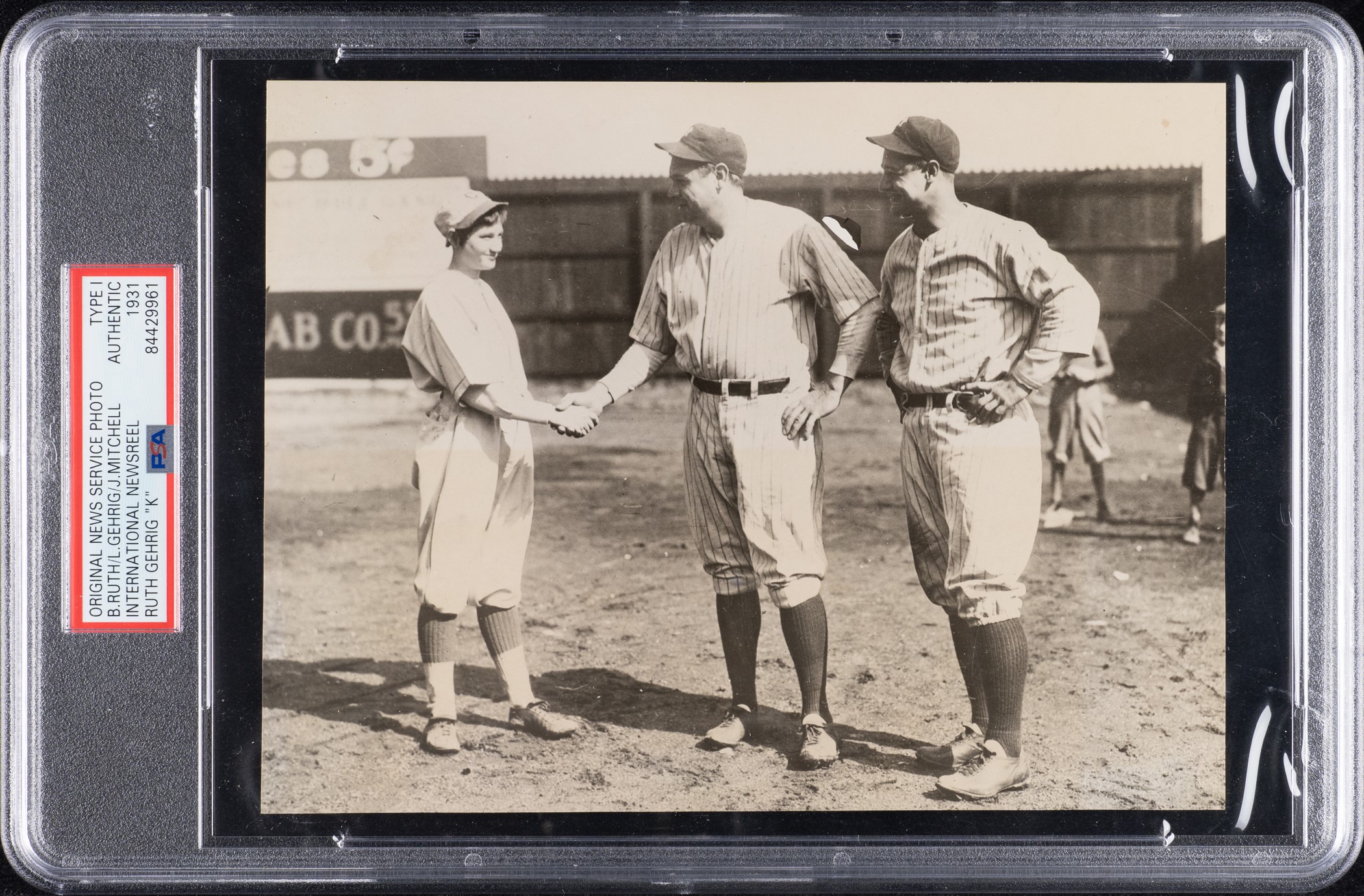 1931 Babe Ruth and Lou Gehrig News Photo PSA/DNA Type 1 - with Jackie ...
