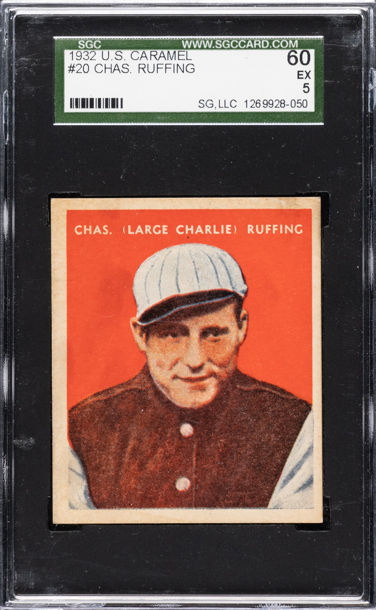1932 R328 U.S. Caramel #20 Chas. "Red" Ruffing SGC EX 60 | REA Archive