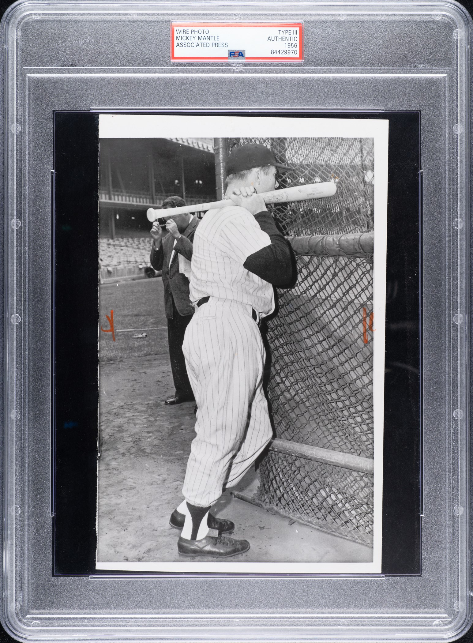 1956 Mickey Mantle Associated Press Wire Photograph PSA/DNA Type III ...