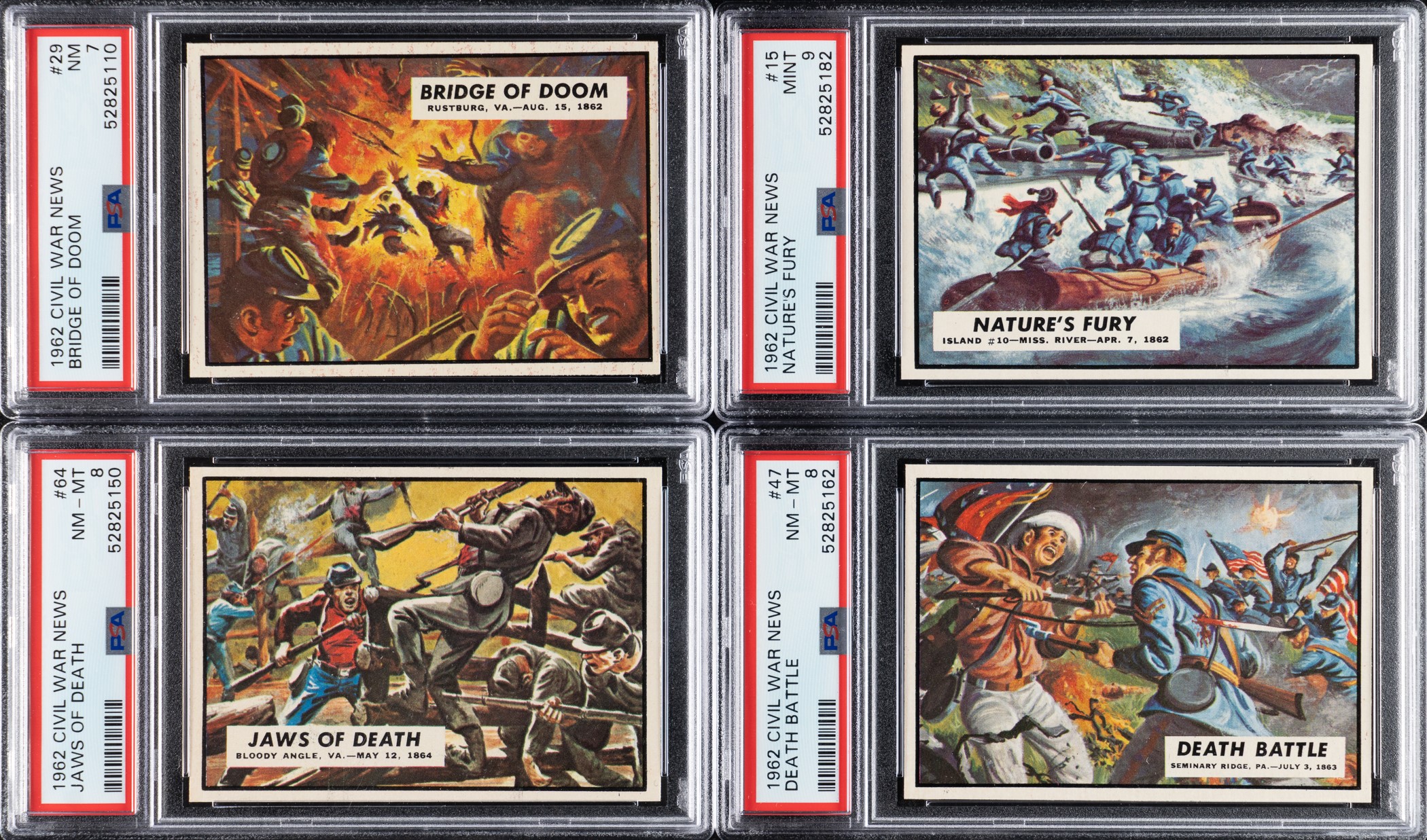 High-Grade 1962 Topps "Civil War News" PSA-Graded Partial Set (61/88 ...