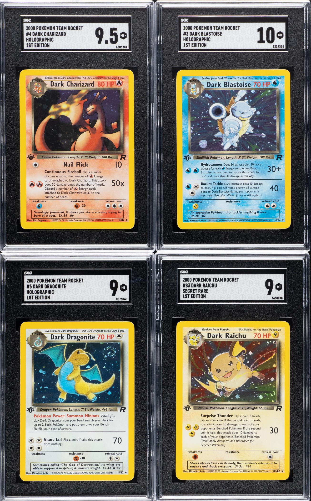 High-Grade 2000 Pokemon Team Rocket 1st Edition Complete Set (83 ...