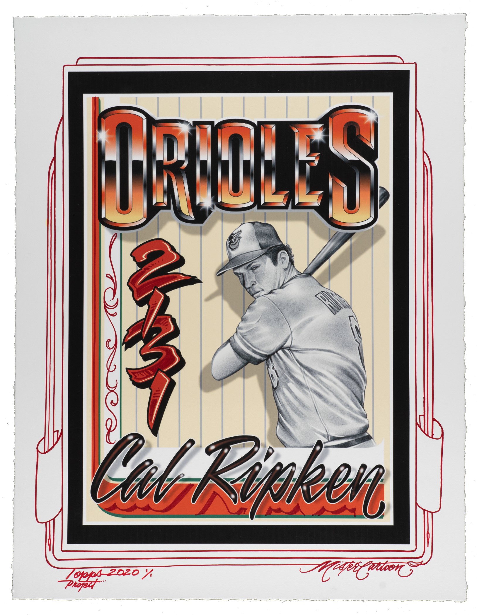 Topps Project 2020 Cal Ripken Original Card Painting By Mister Cartoon ...