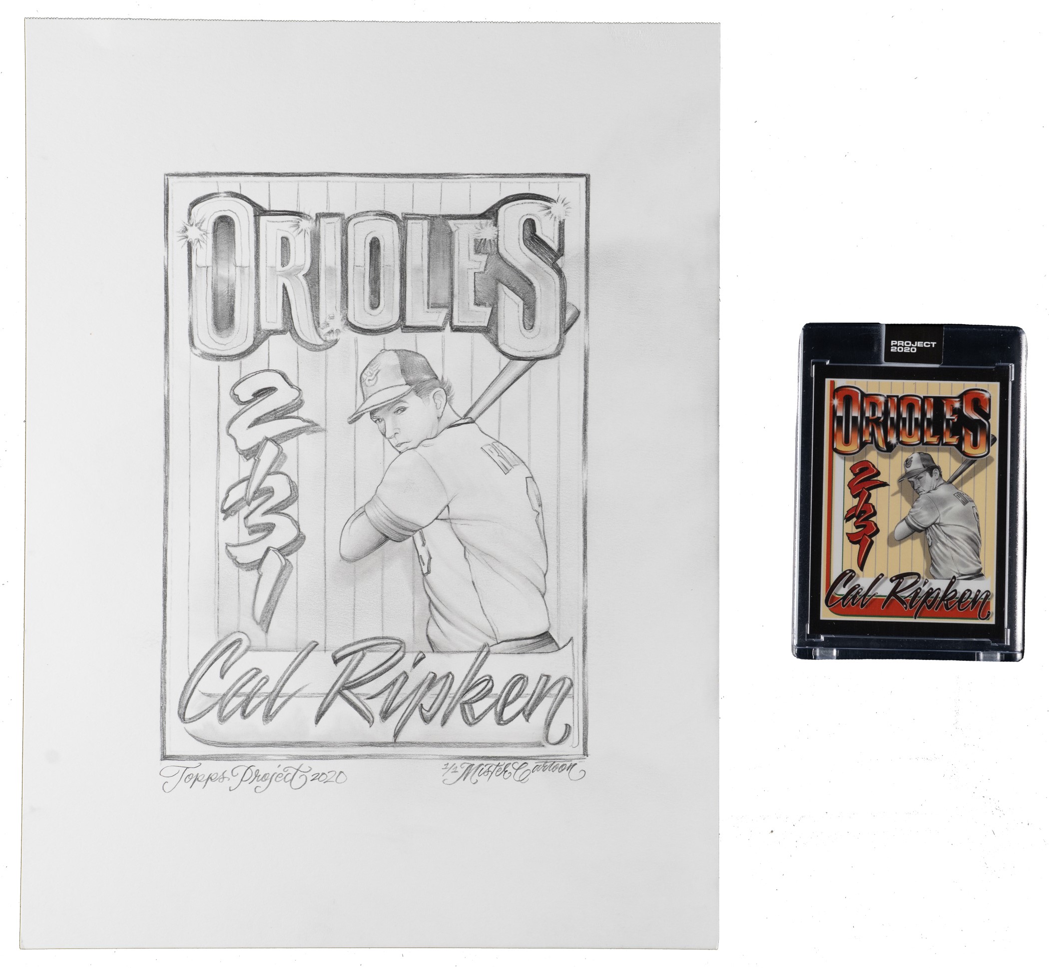 Topps Project 2020 Cal Ripken Original Card Painting By Mister Cartoon ...