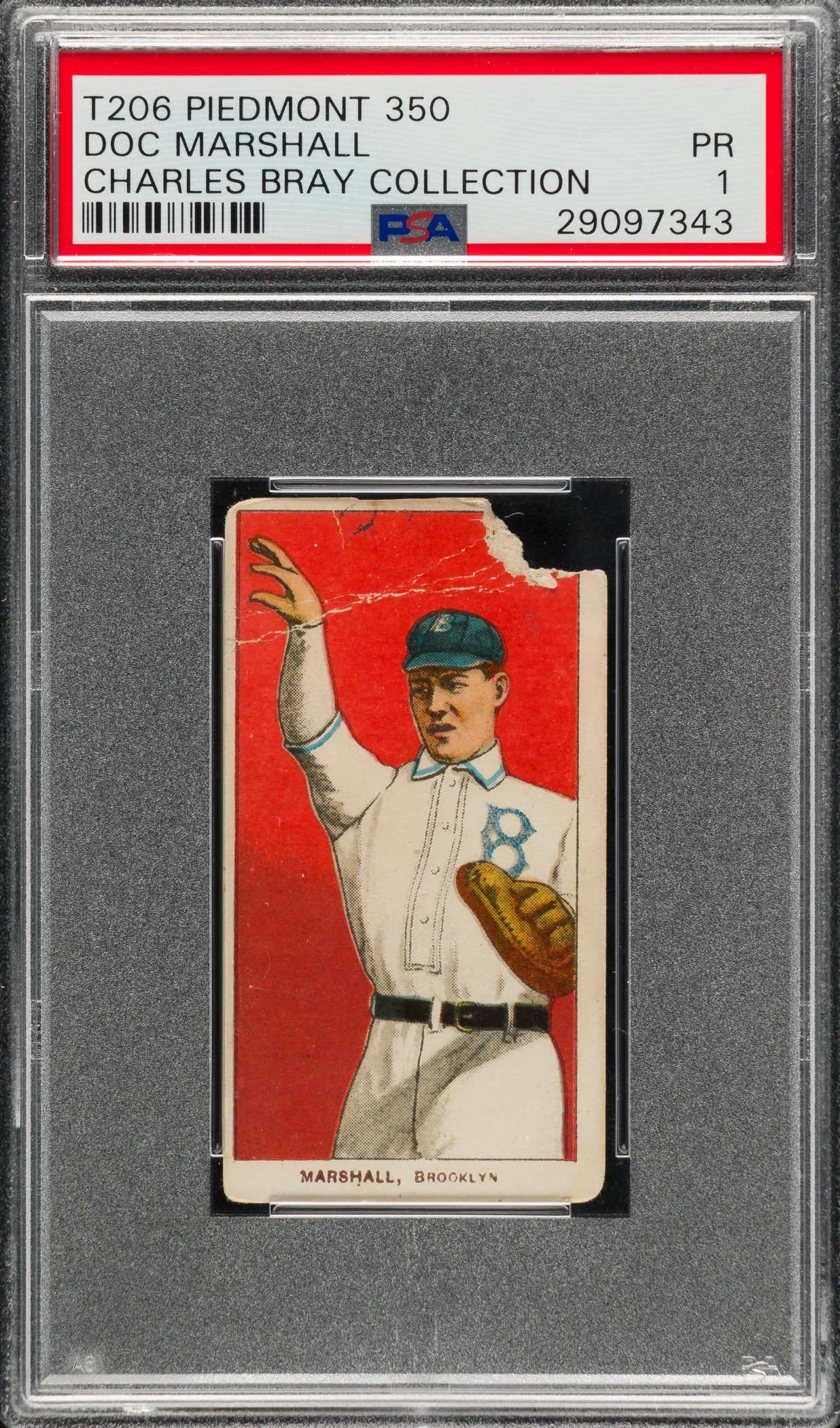 1909-1911 T206 White Border Doc Marshall PSA POOR 1 (Charles Bray ...