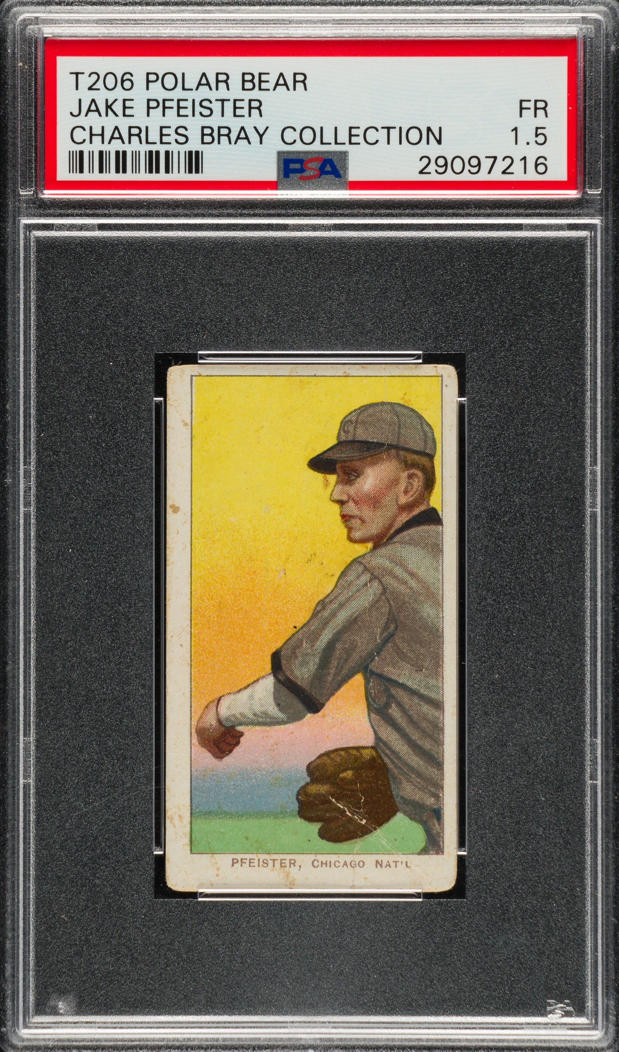1909-1911 T206 White Border Jake Pfeister Throwing PSA FAIR 1.5 - Polar ...