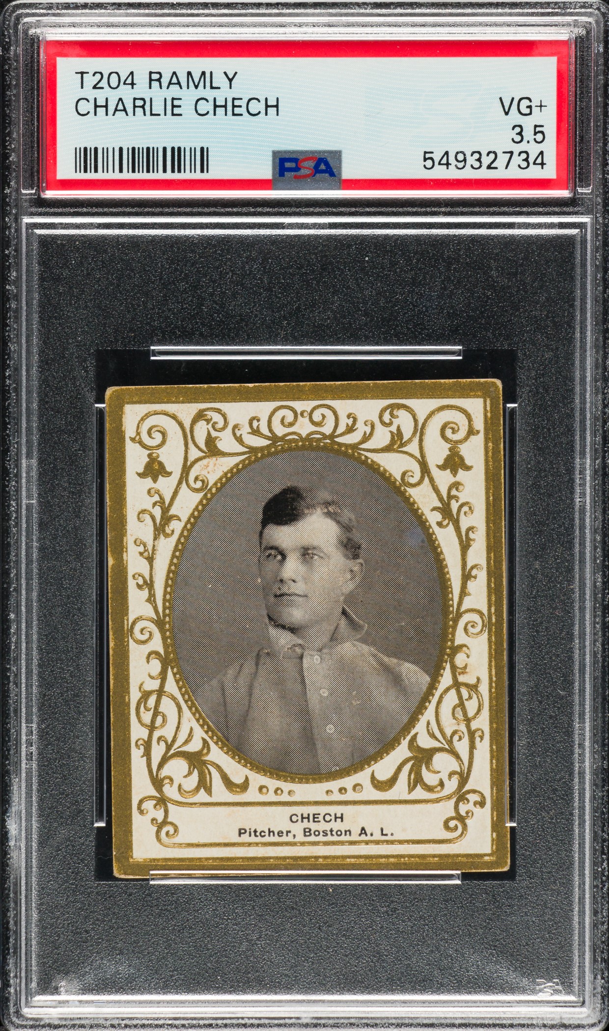 1909 T204 Ramly Tobacco Charlie Chech PSA VG+ 3.5 | REA Archive