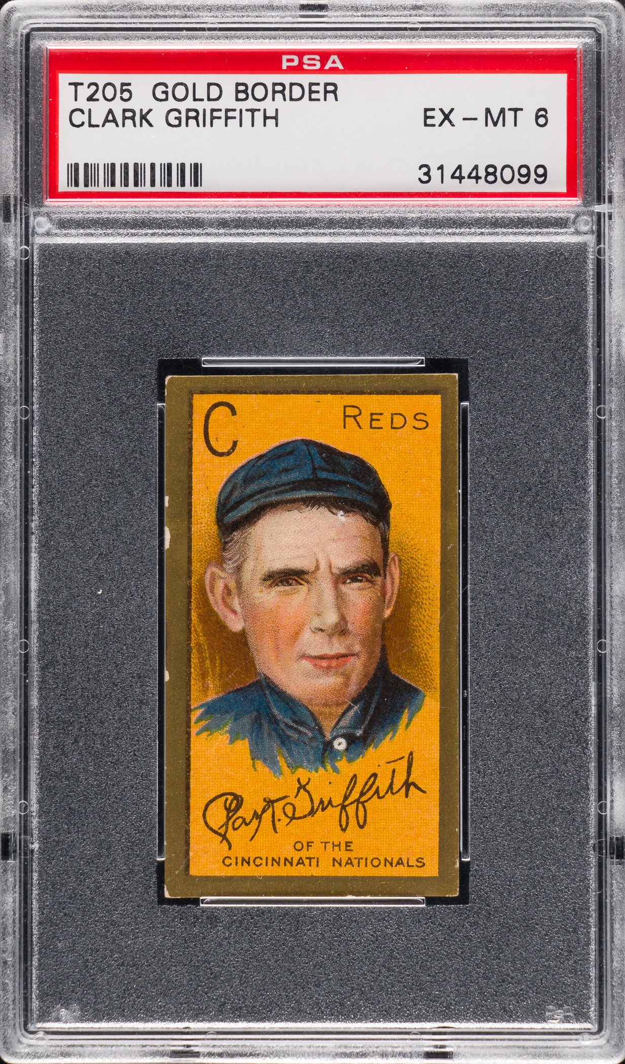 1911 T205 Gold Border Clark Griffith PSA EX-MT 6 | REA Archive