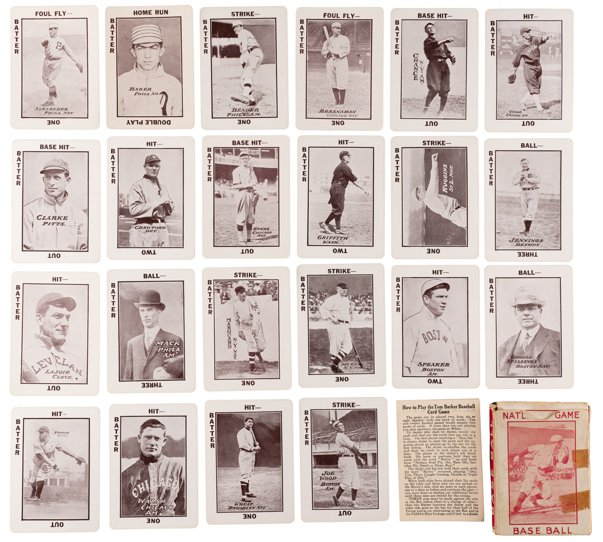 1913 WG6 Tom Barker Game Complete Set (52) Including Ty Cobb and Joe ...