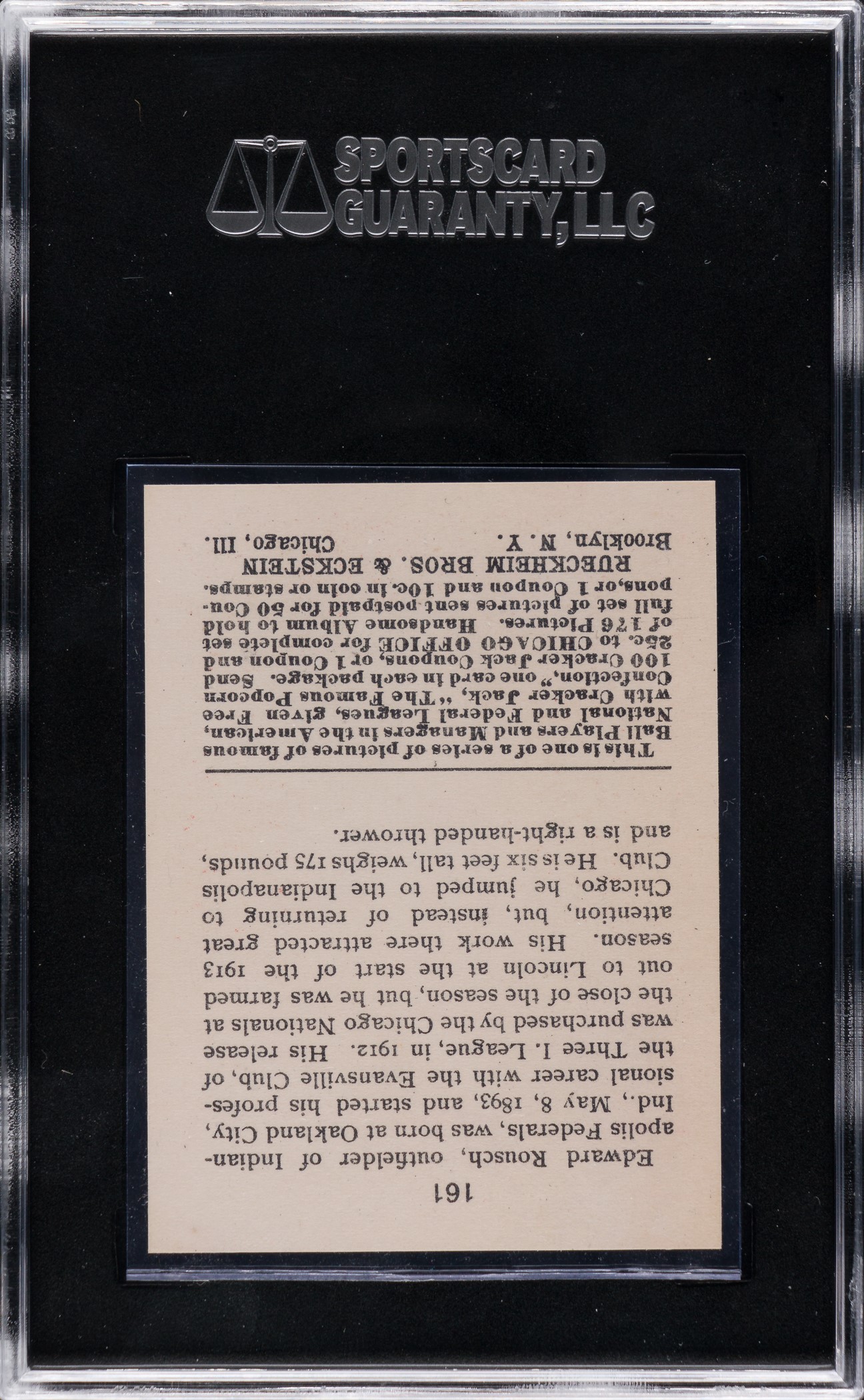 1915 E145 Cracker Jack #161 Edward Roush SGC GEM MINT 10 - 1 of 1 ...