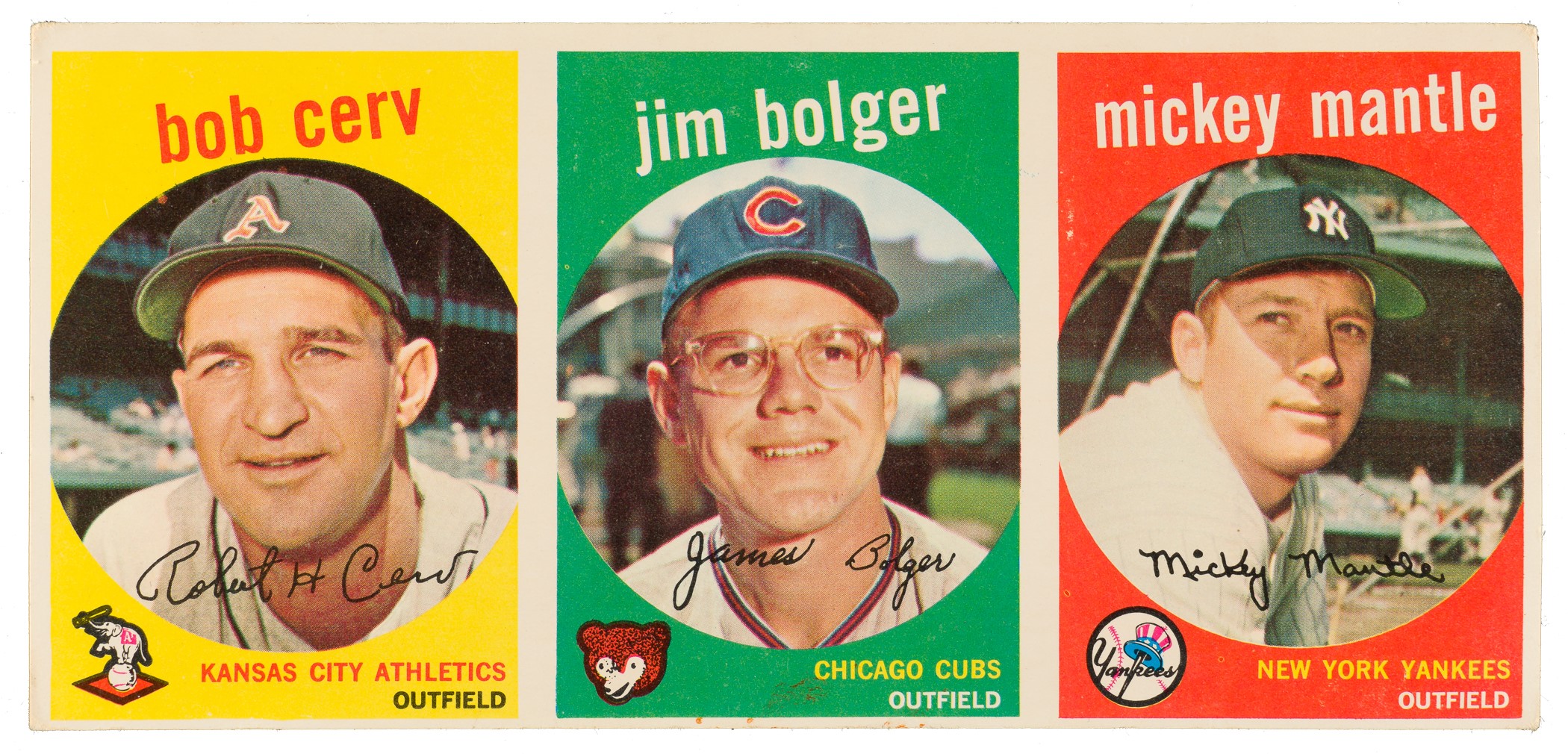 1959 Topps Salesman Sample Three-Card Advertising Panel with Mickey ...