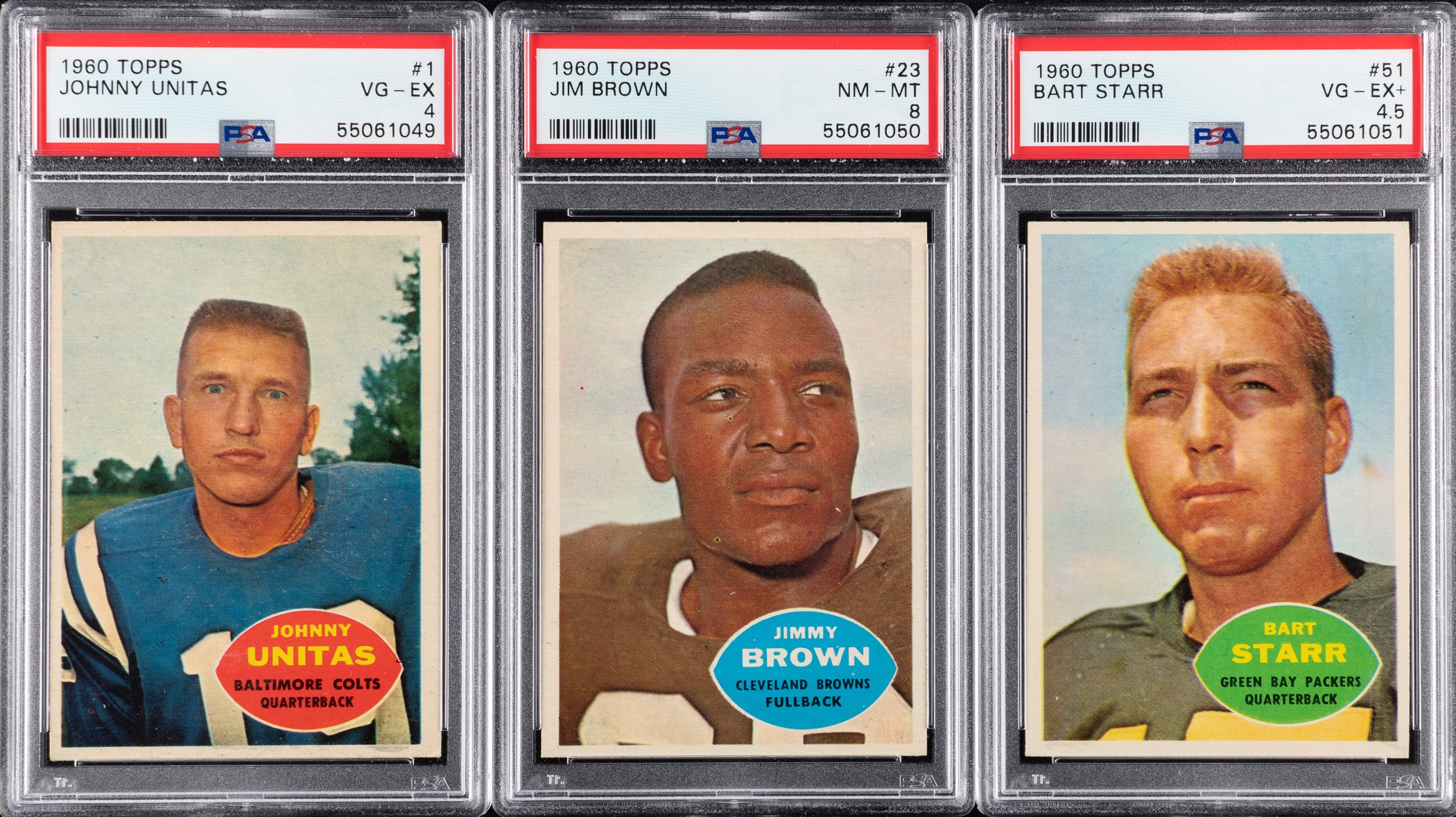 1960 Topps Football Complete Set (132) Including #23 Jim Brown Psa Nm