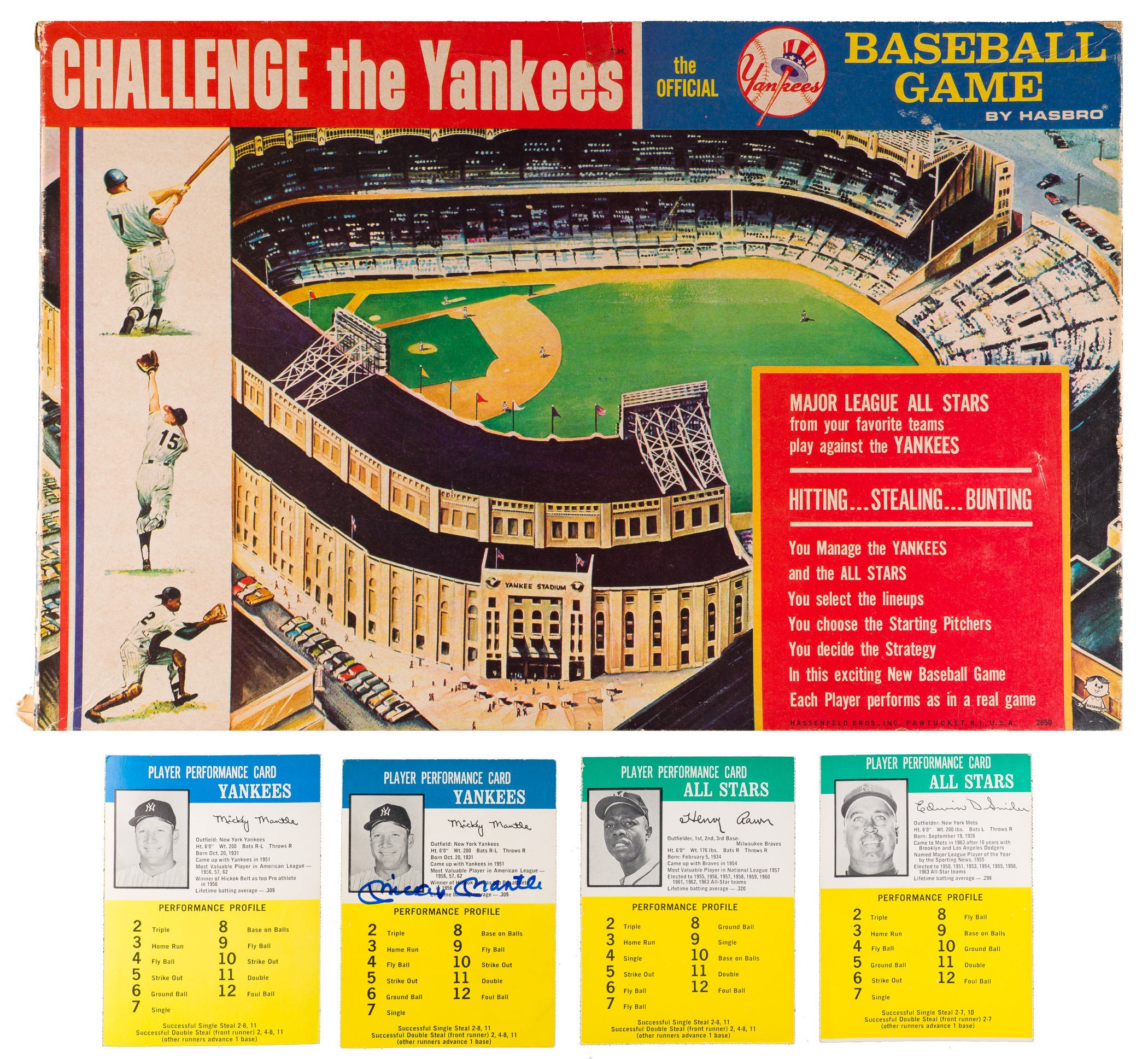 1964 Hasbro "Challenge the Yankees" Complete Card Set (50) Including ...