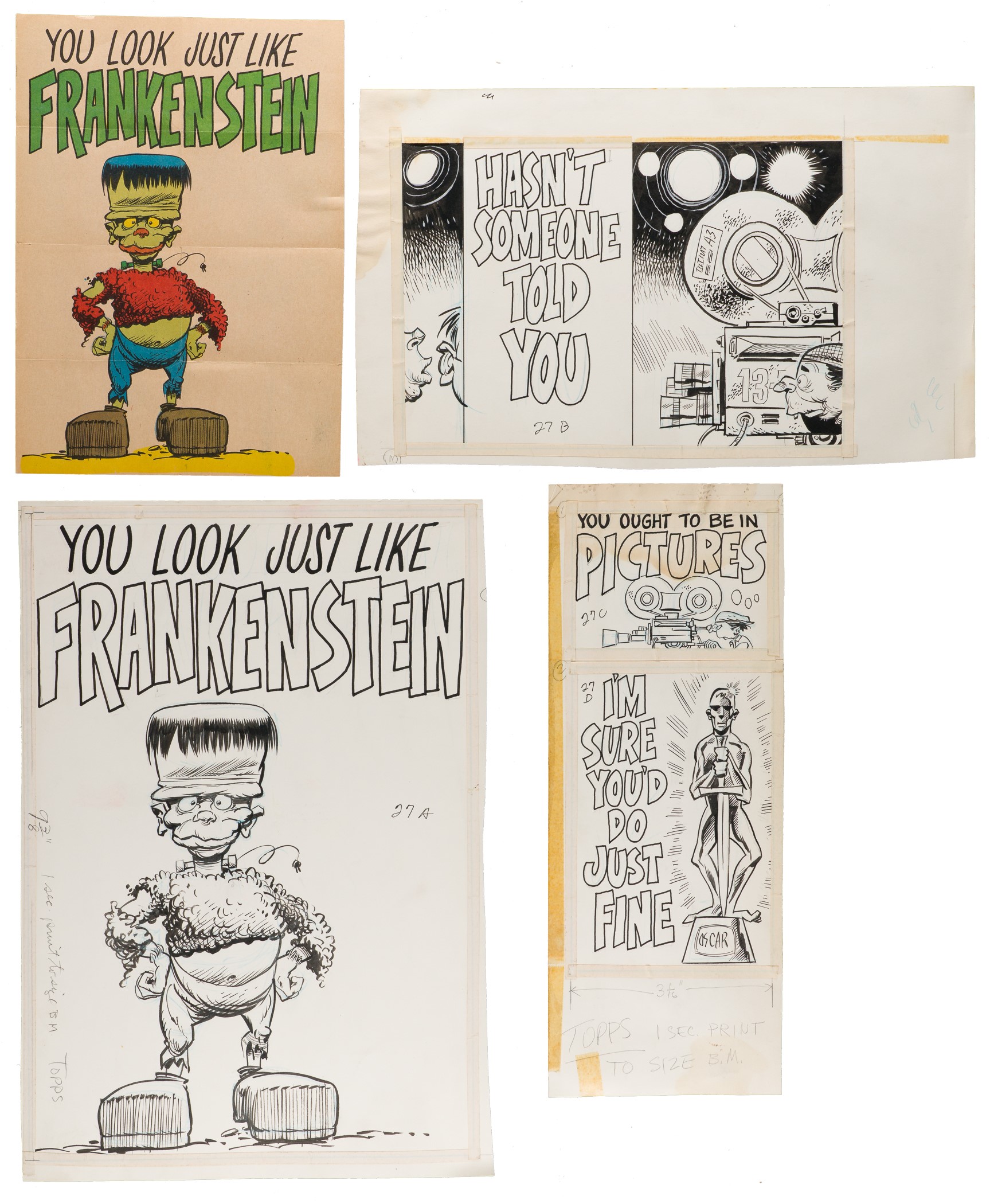 1967 Topps "Nasty Notes" Original Artwork Collection by Wally Wood and ...