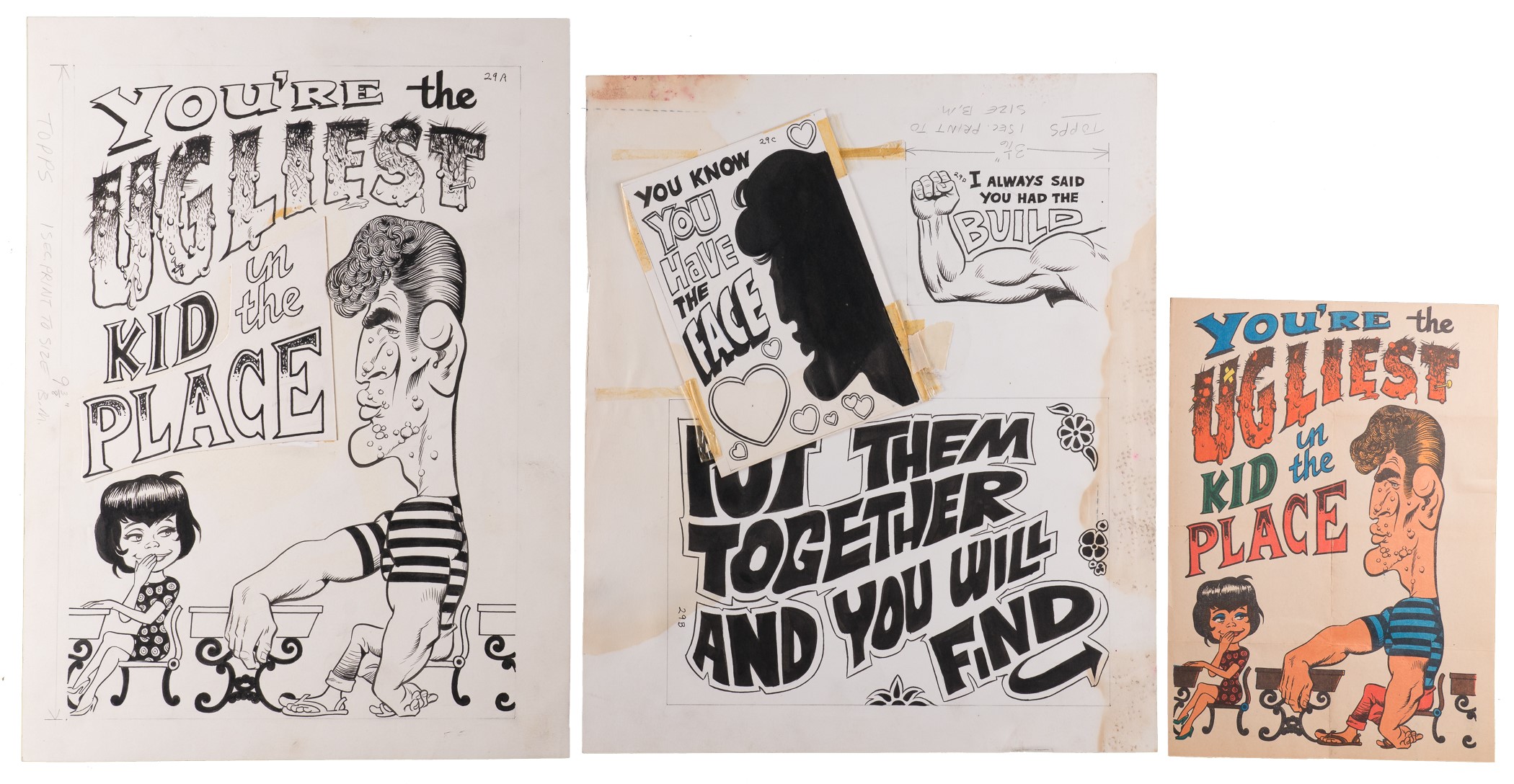 1967 Topps "Nasty Notes" Original Artwork Collection by Wally Wood and ...