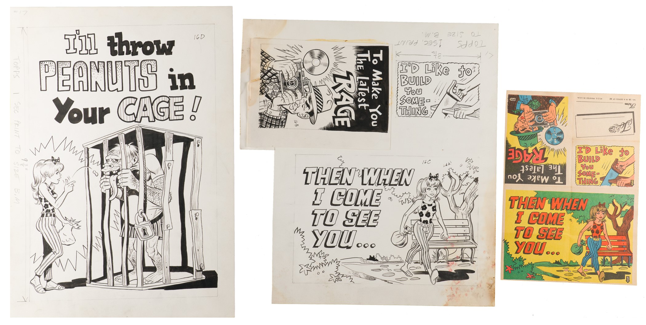 1967 Topps "Nasty Notes" Original Artwork Collection by Wally Wood and ...