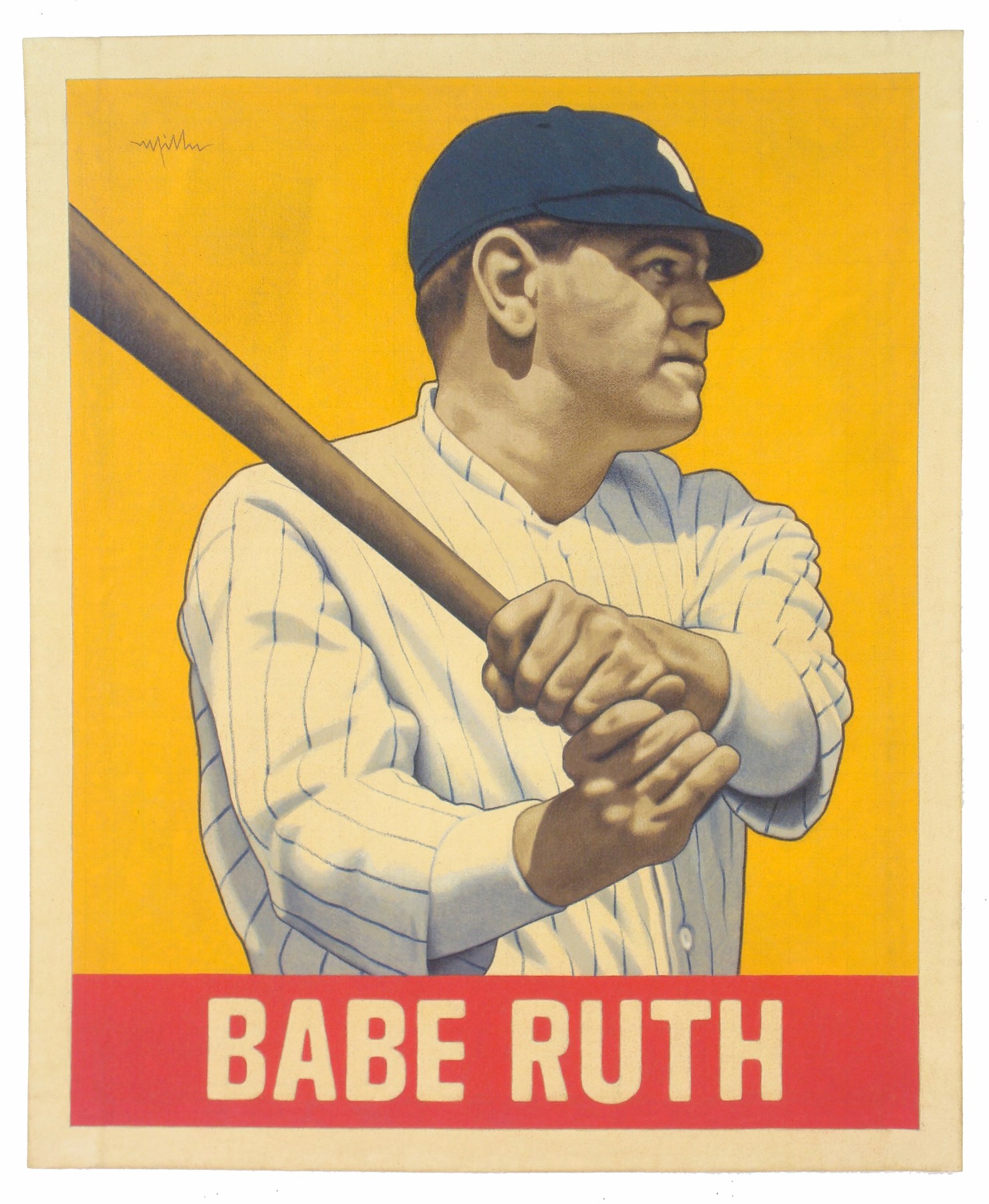 Babe Ruth "1948 Leaf" Banner - Original Artwork by Arthur K. Miller ...