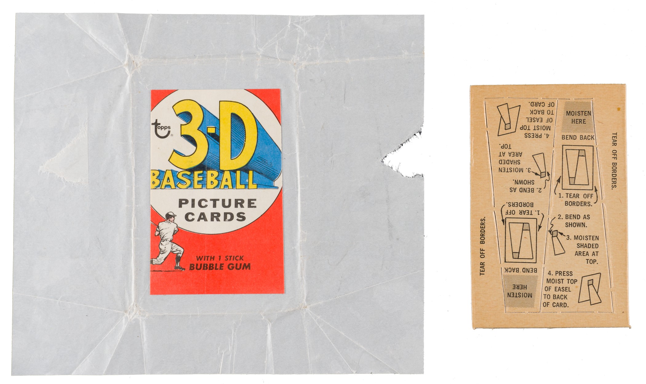 Extremely Rare 1968 Topps 3-D Easel Stand-up and Wrapper (2 Items ...