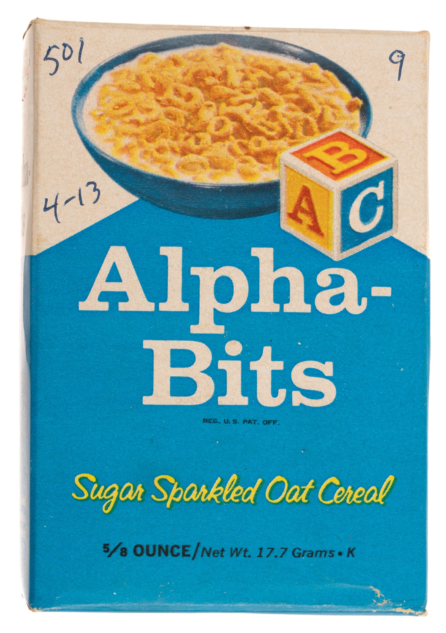 1962 Post Cereal "Alpha-Bits" Complete Unopened Box with #124 Joey Jay ...