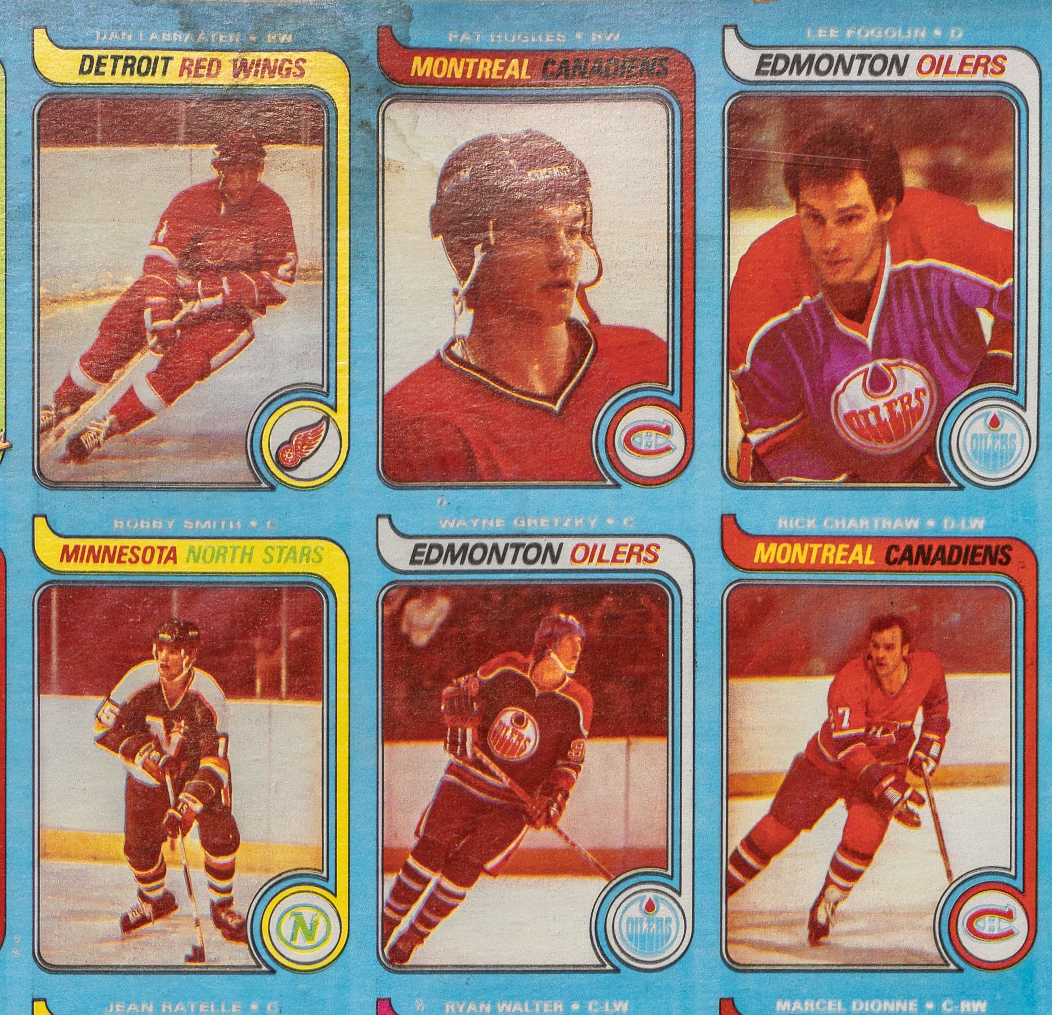 1979-1980 Topps Hockey Complete Set on Two Uncut Sheets with Wayne Gretzky Rookie - Printing ...