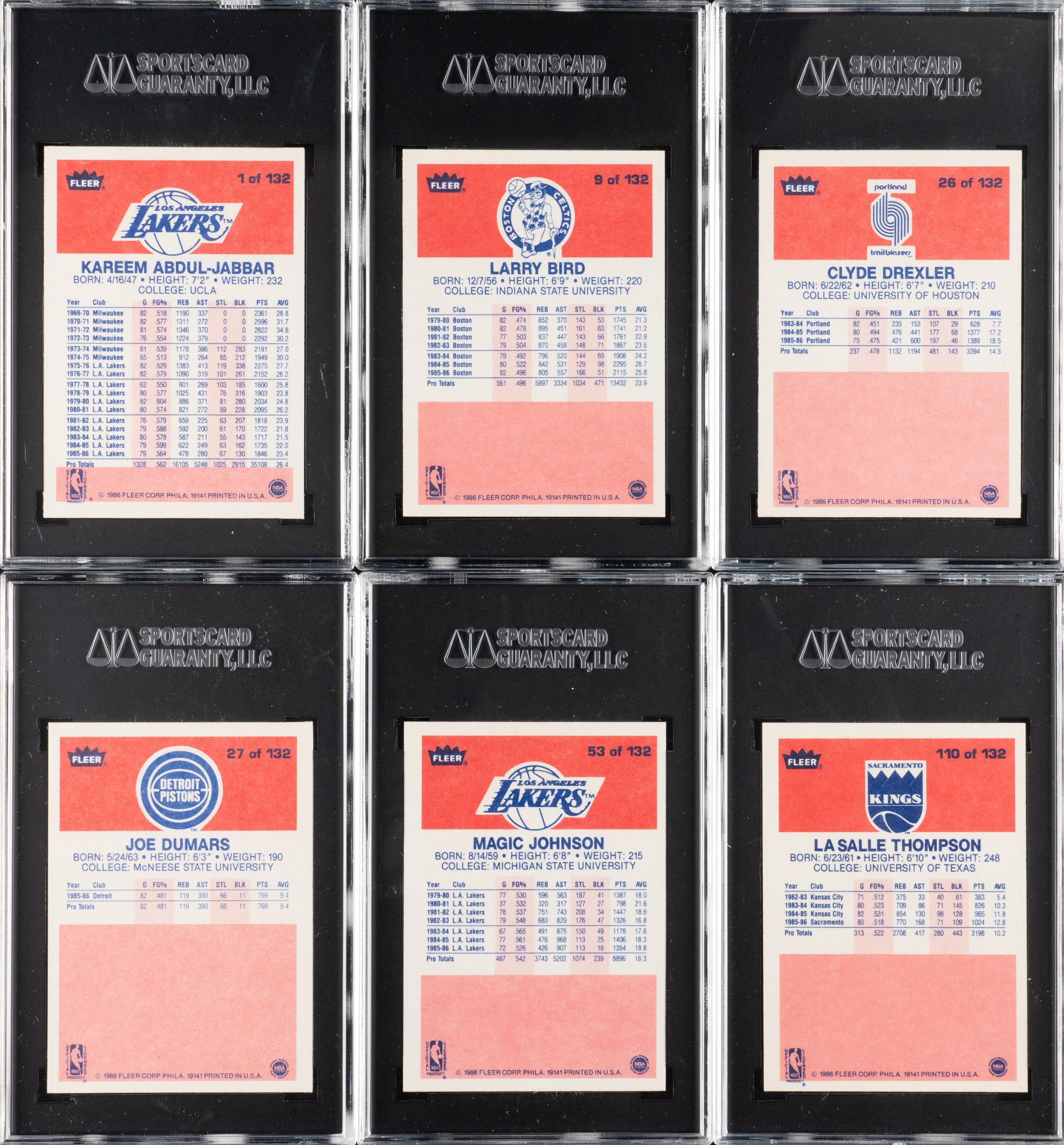 1986-1987 Fleer Basketball Complete Set (132) Plus Complete Stickers ...