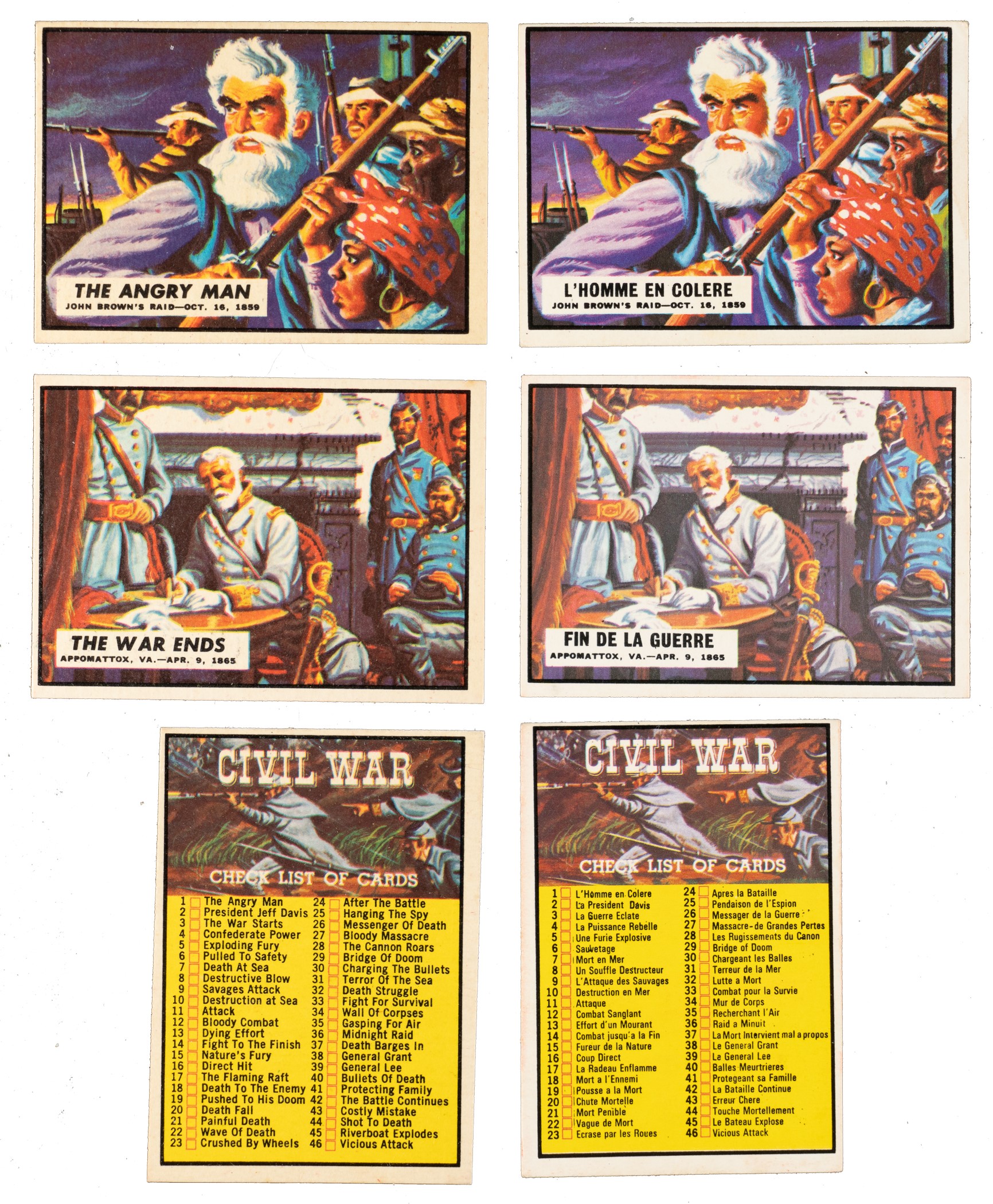 Pair of 1965 A & BC Gum "Civil War News" Complete Sets (2 Sets, 176 ...