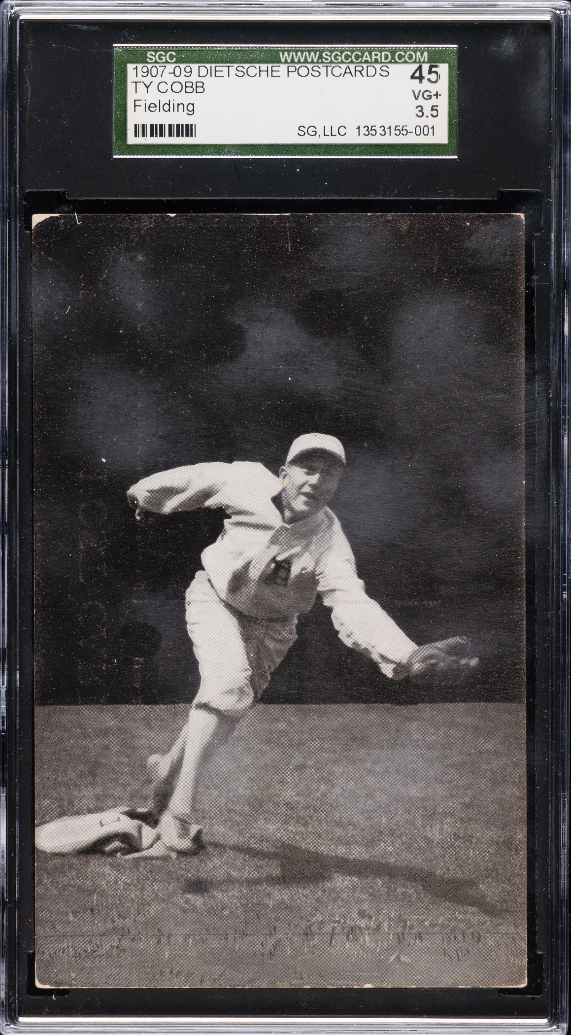 1907 A. C. Dietsche Detroit Tigers Postcard Ty Cobb Rookie SGC VG+ 45 ...