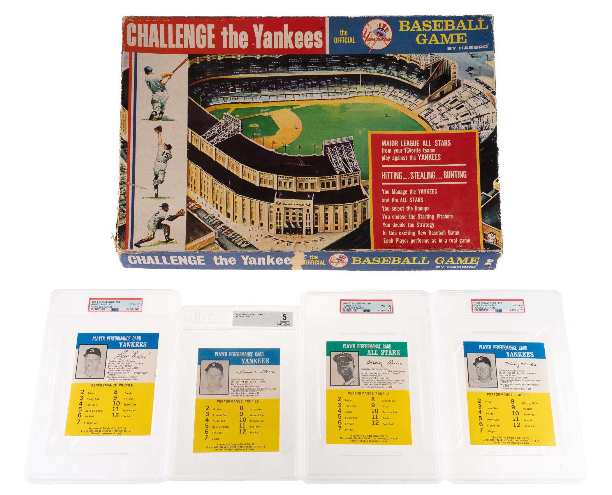 1964 Hasbro "Challenge the Yankees" Complete Card Set (50) Plus ...