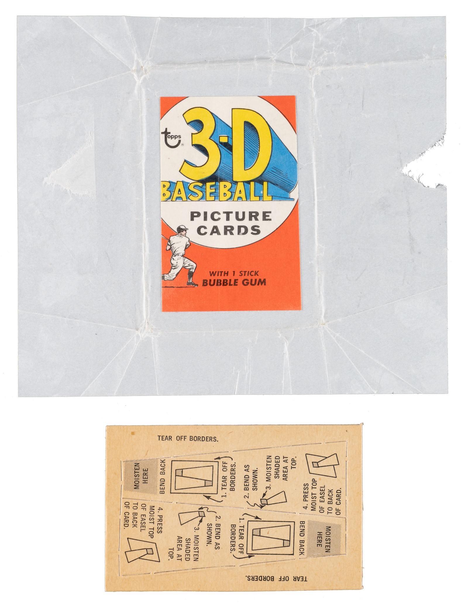 Extremely Rare 1968 Topps 3-D Easel Stand-up and Wrapper (2 Items ...