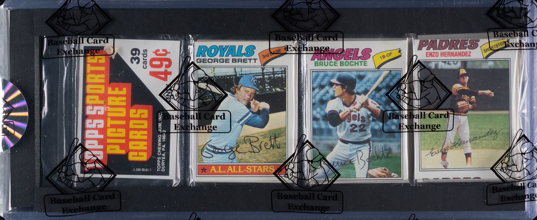 1977 Topps Unopened Rack Pack - George Brett on Top - BBCE | REA Archive