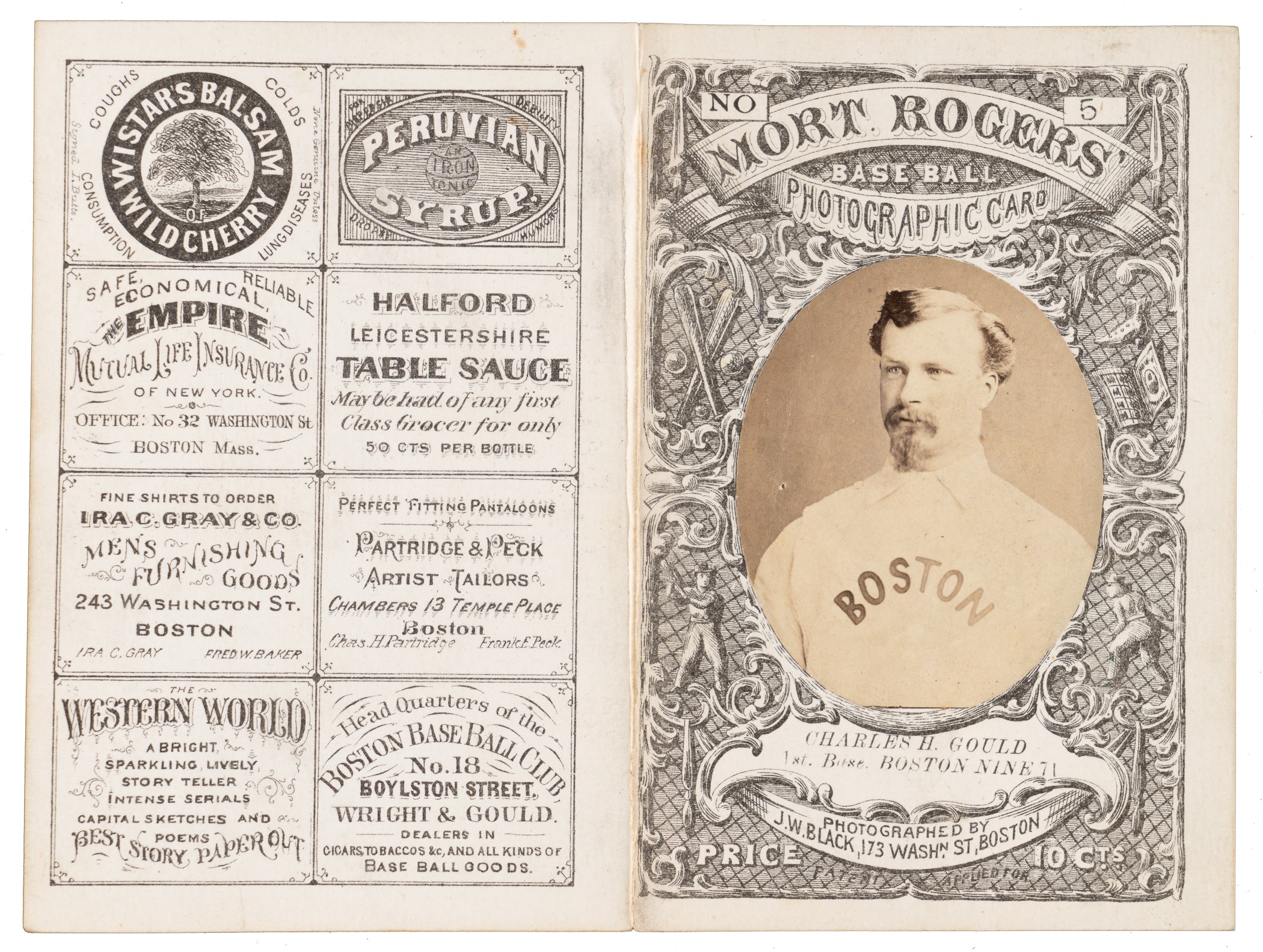 1871 Mort Rogers Boston Red Stockings National Association Scorecard ...