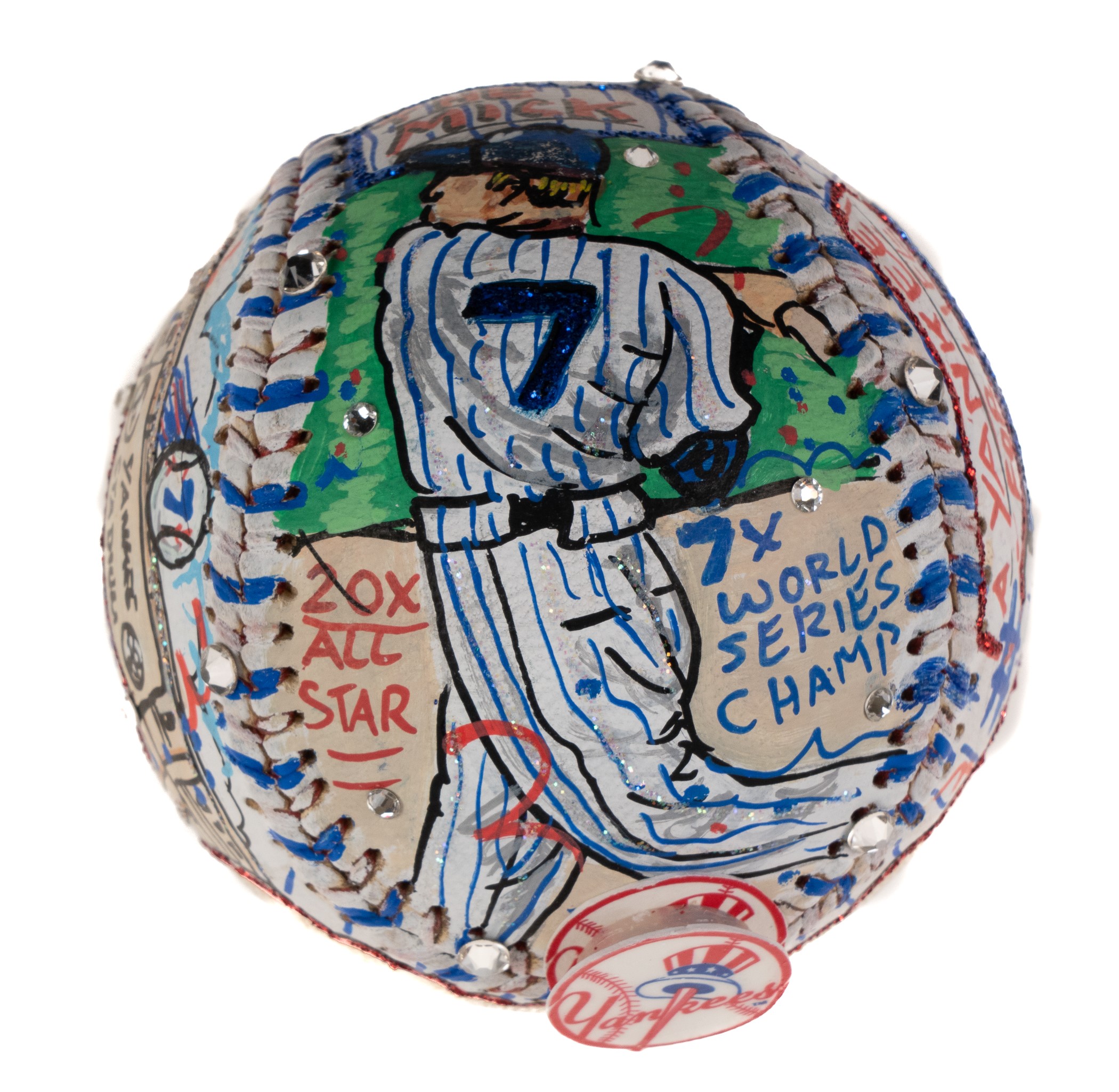 Mickey Mantle Signed Mixed-Media Art Baseball by Charles Fazzino | REA ...