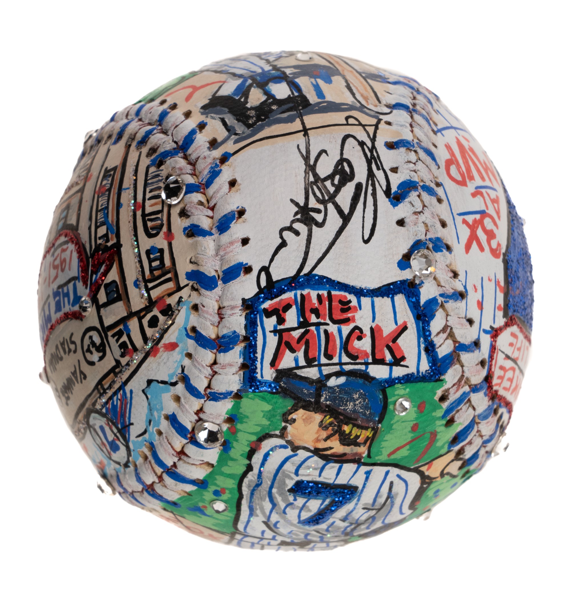 Mickey Mantle Signed Mixed-Media Art Baseball by Charles Fazzino | REA ...