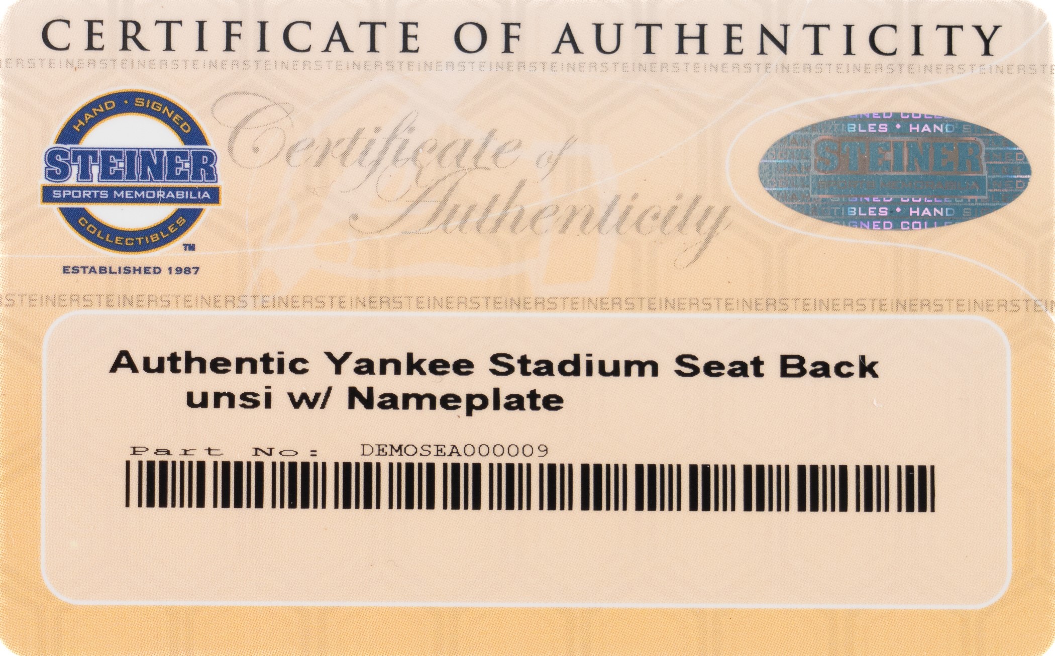 Mickey Mantle Signed Sports Impressions Card and Original Yankee ...