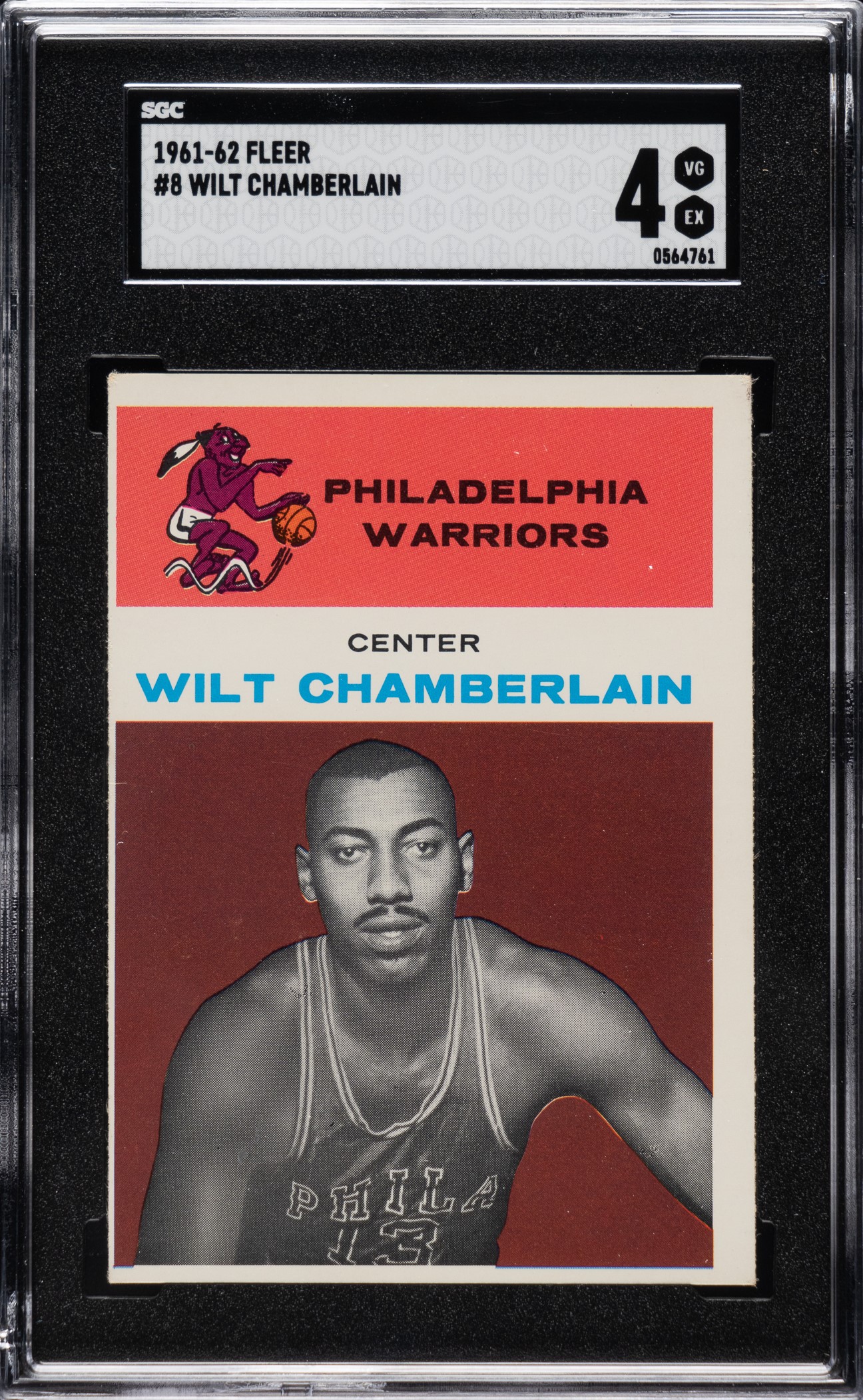 1961-1962 Fleer Basketball #8 Wilt Chamberlain Rookie SGC VG/EX 4 | REA ...