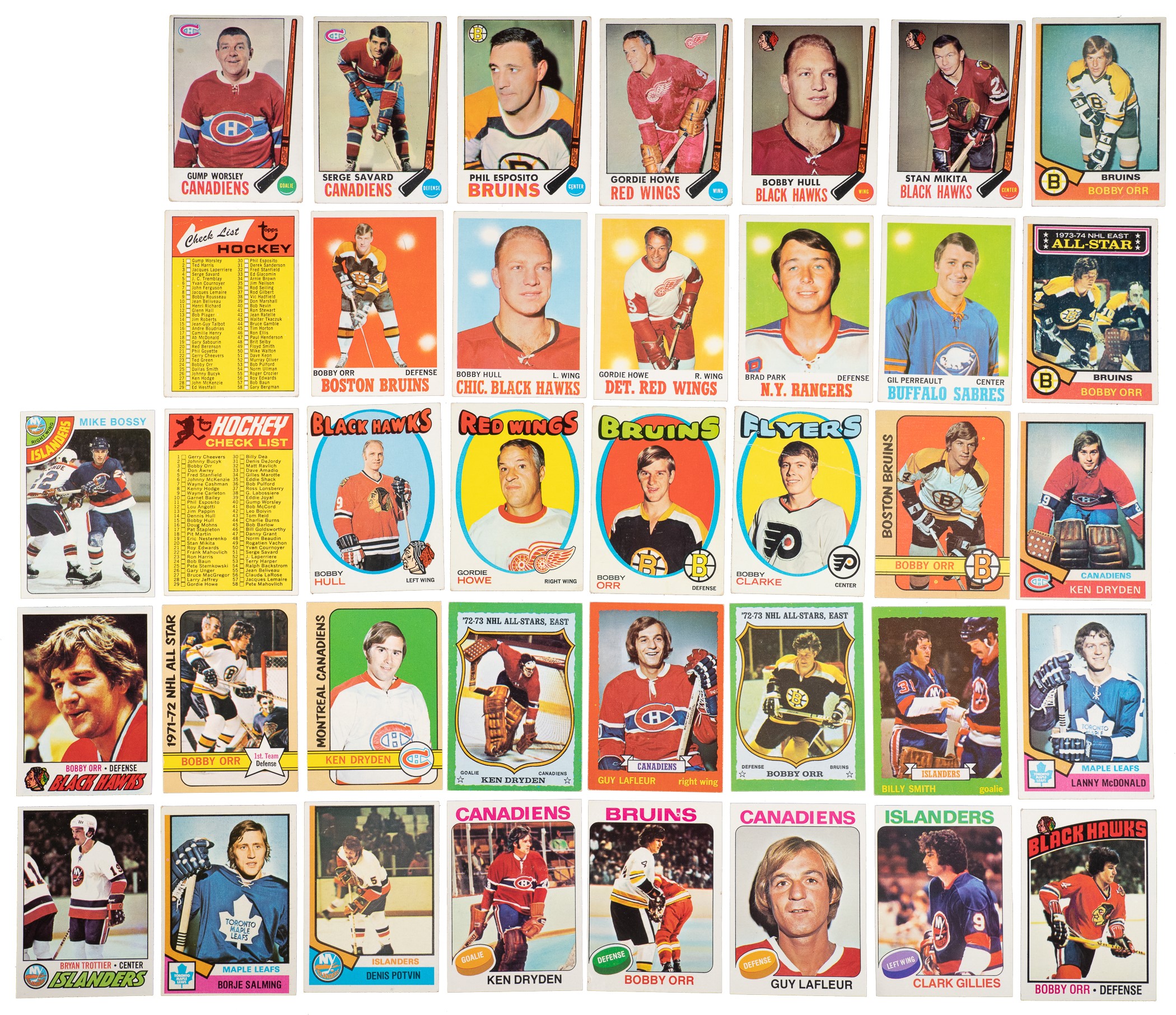 1969-1970 to 1978-1979 Topps Hockey Complete Set Collection (10 Sets ...