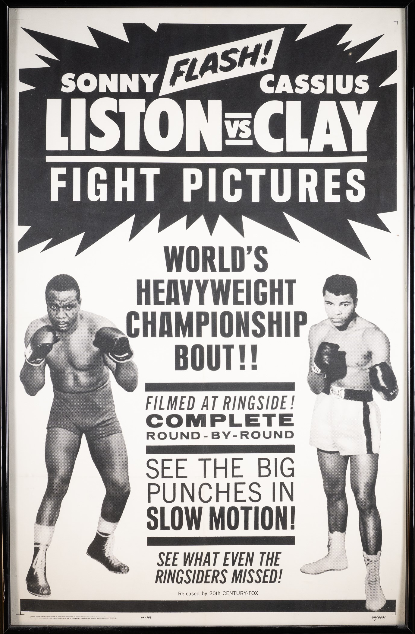 1964 Sonny Liston vs. Cassius Clay (Muhammad Ali) Fight Poster | REA ...