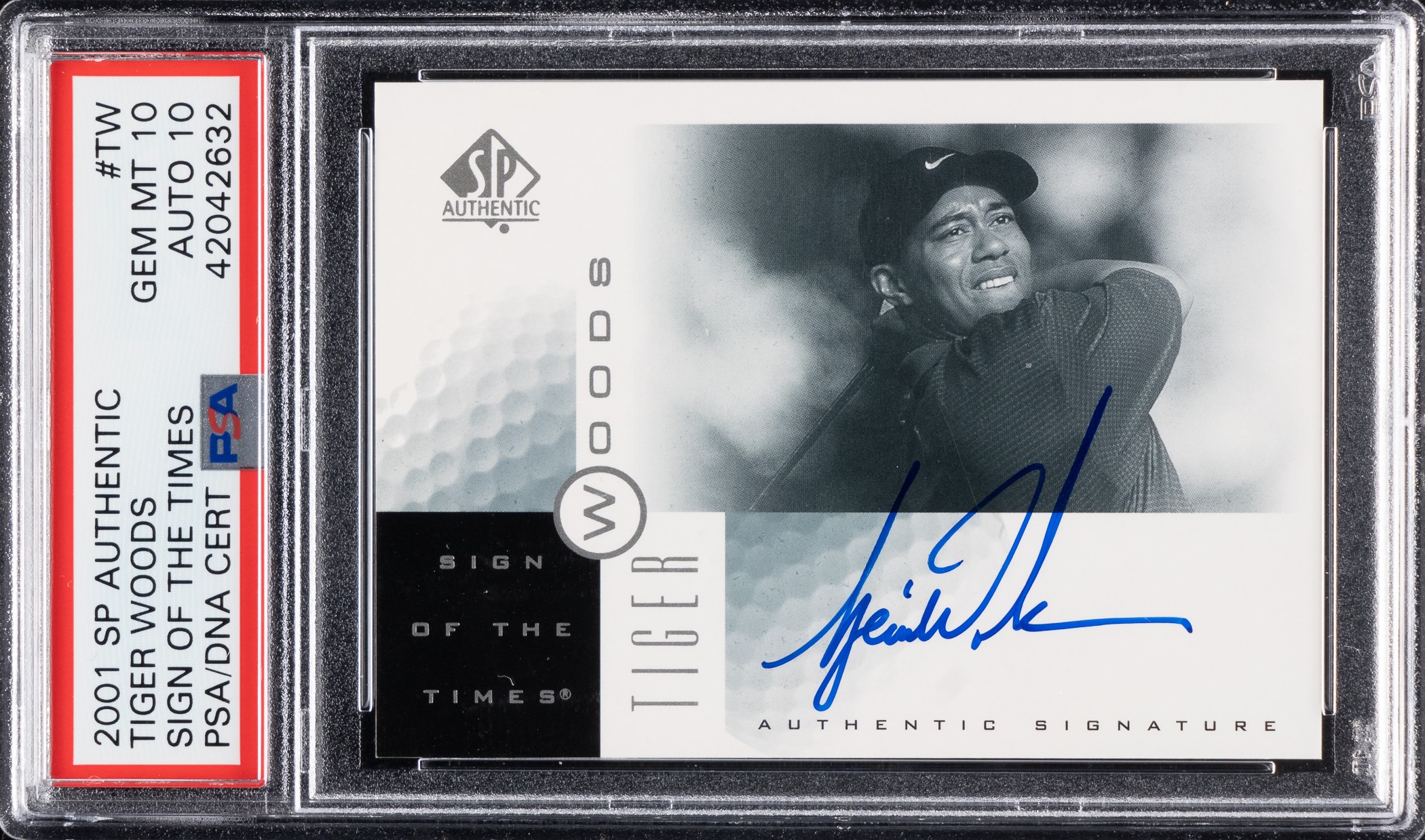 2001 Upper Deck SP Authentic Sign of the Times Golf #TW Tiger Woods ...